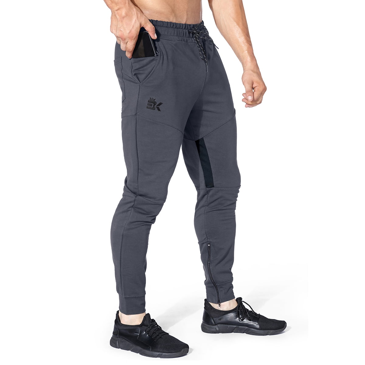 BROKIG Mens Thigh Mesh Gym Jogger Pants, Casual Slim Fit Workout ...