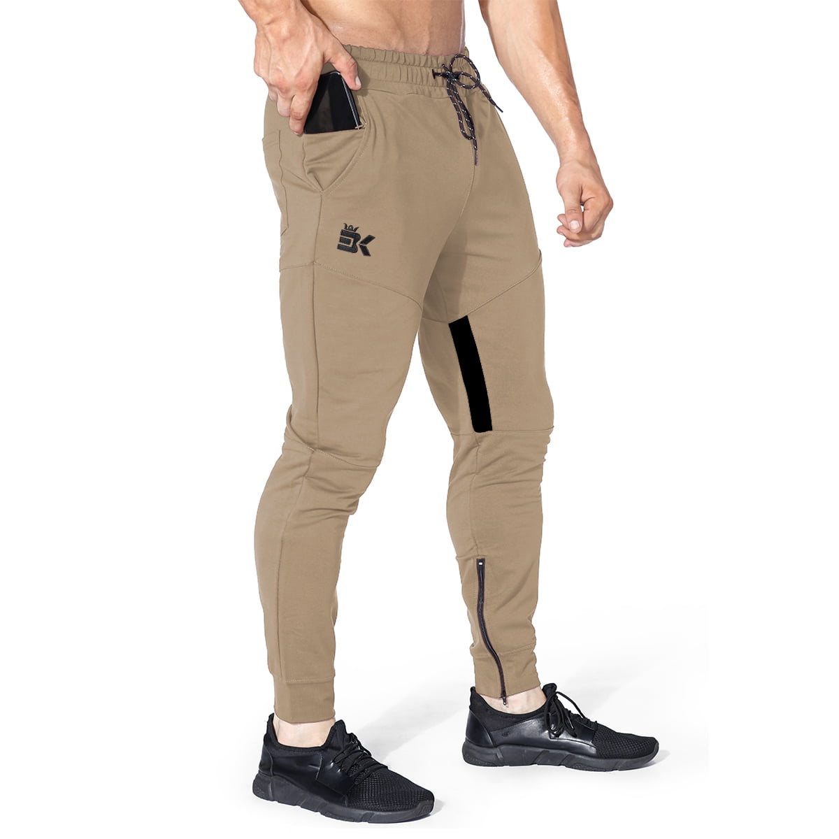 BROKIG Mens Thigh Mesh Gym Jogger Pants, Casual Slim Fit Workout ...