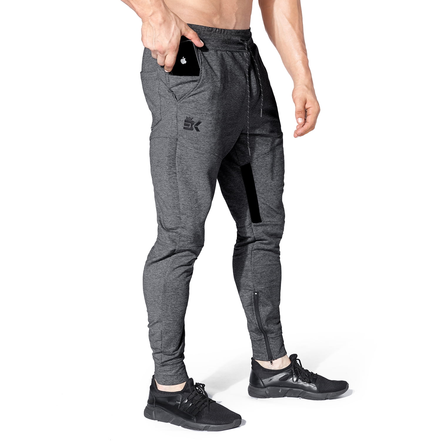 BROKIG Mens Thigh Mesh Gym Jogger Pants, Casual Slim Fit Workout ...