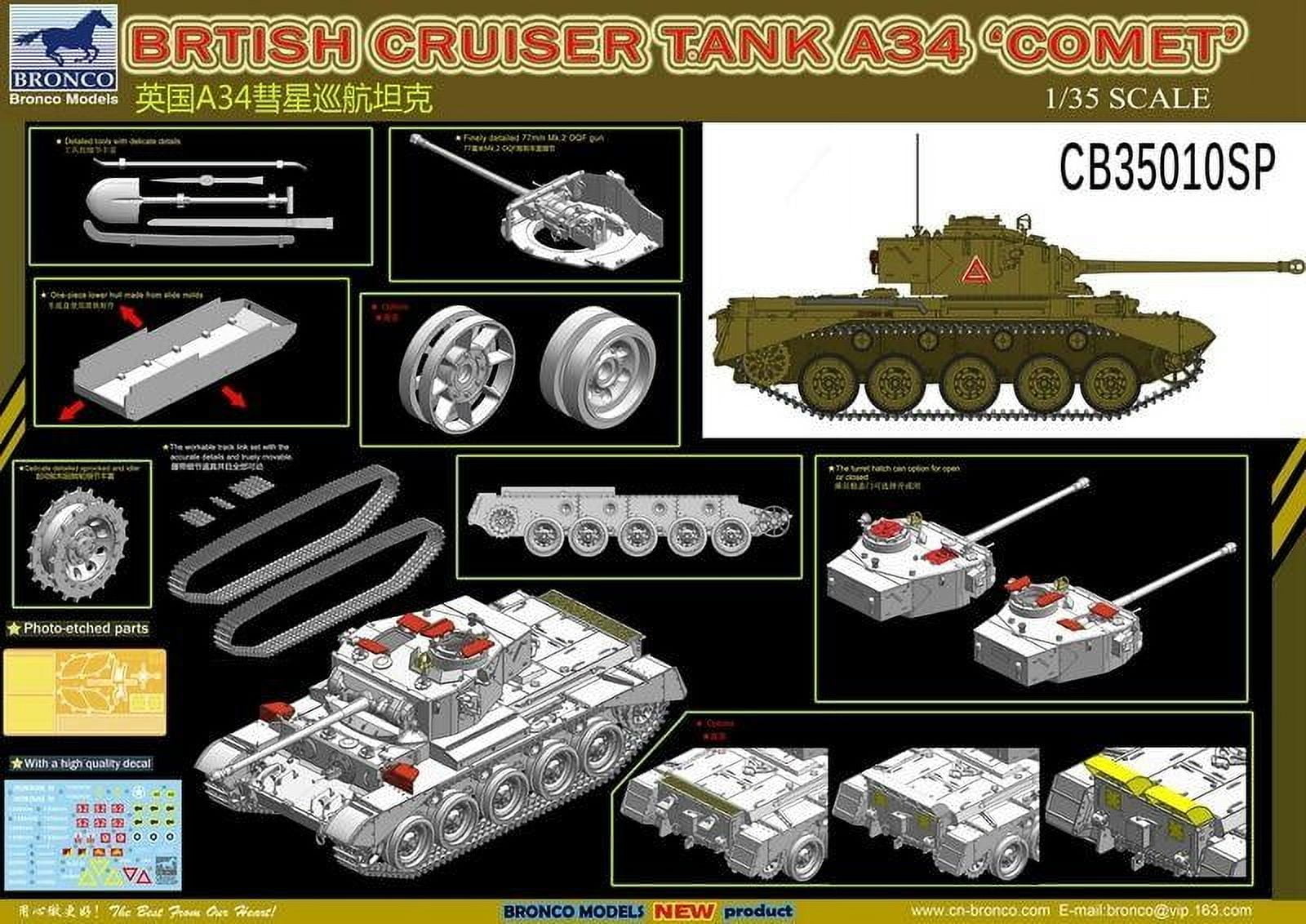 BRONCO CB35010SP 1/35 British Cruiser Tank A34 "COMET"3 orders Model Kit - Walmart.com