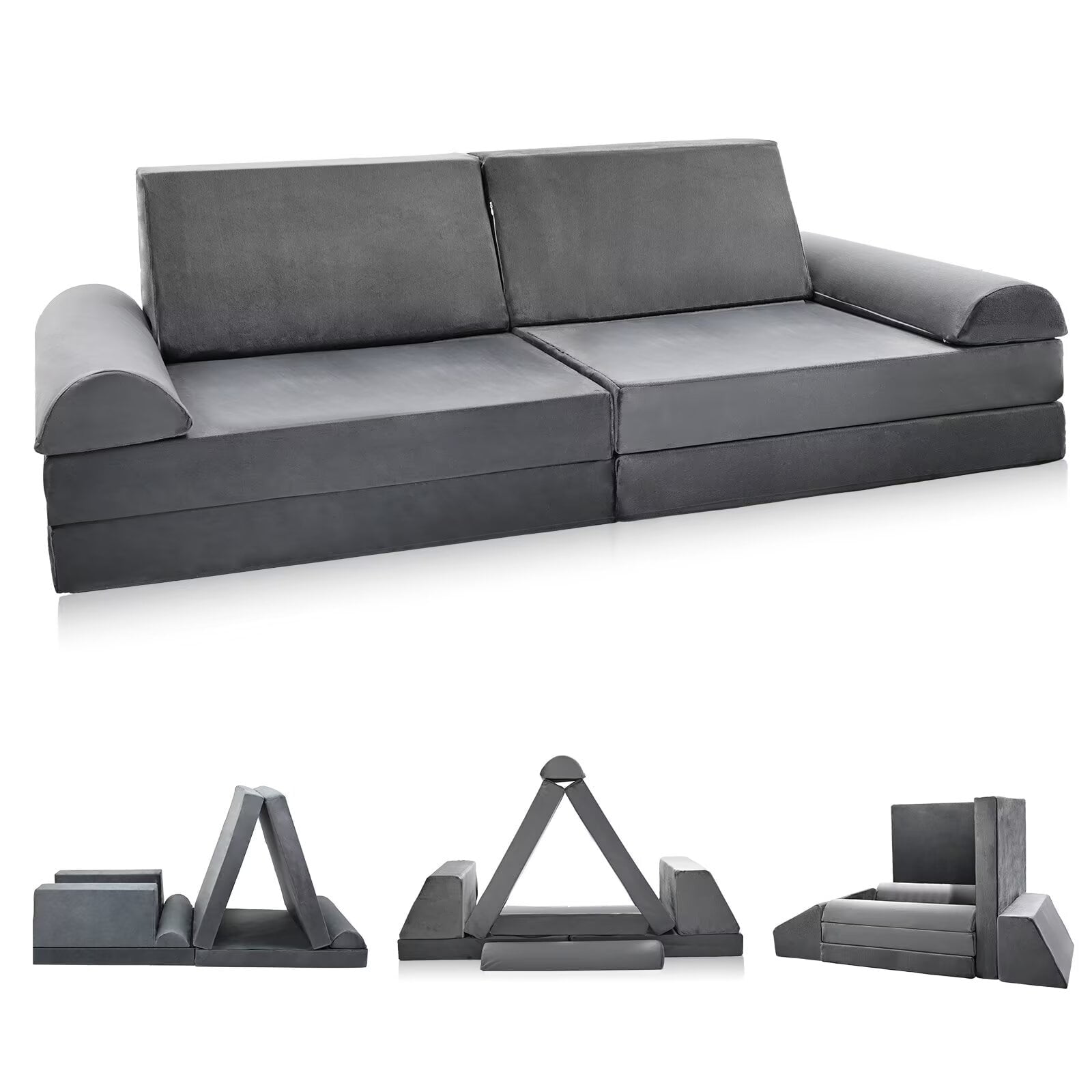 BRONKIGE 8-Piece Kids Couch Sofa, Modular Toddler Couch for Playroom ...