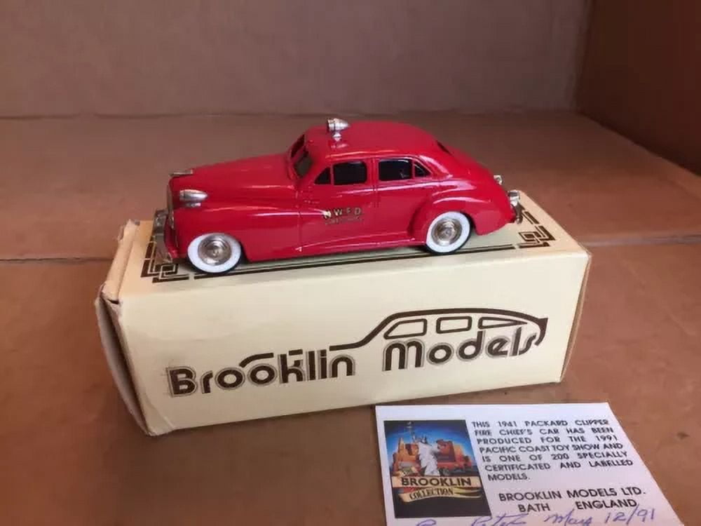 BROOKLIN MODELS 1:43 SCALE 1941 PACKARD CLIPPER FIRE CHIEF BRK.18X 1 OF ...