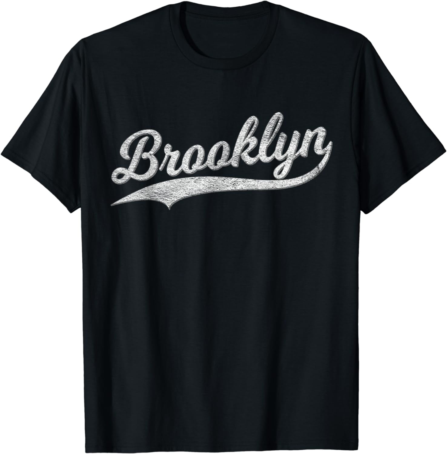 BROOKLYN NEW YORK RETRO VINTAGE SPORTS SCRIPT FLAG SWOOSH T-Shirt ...