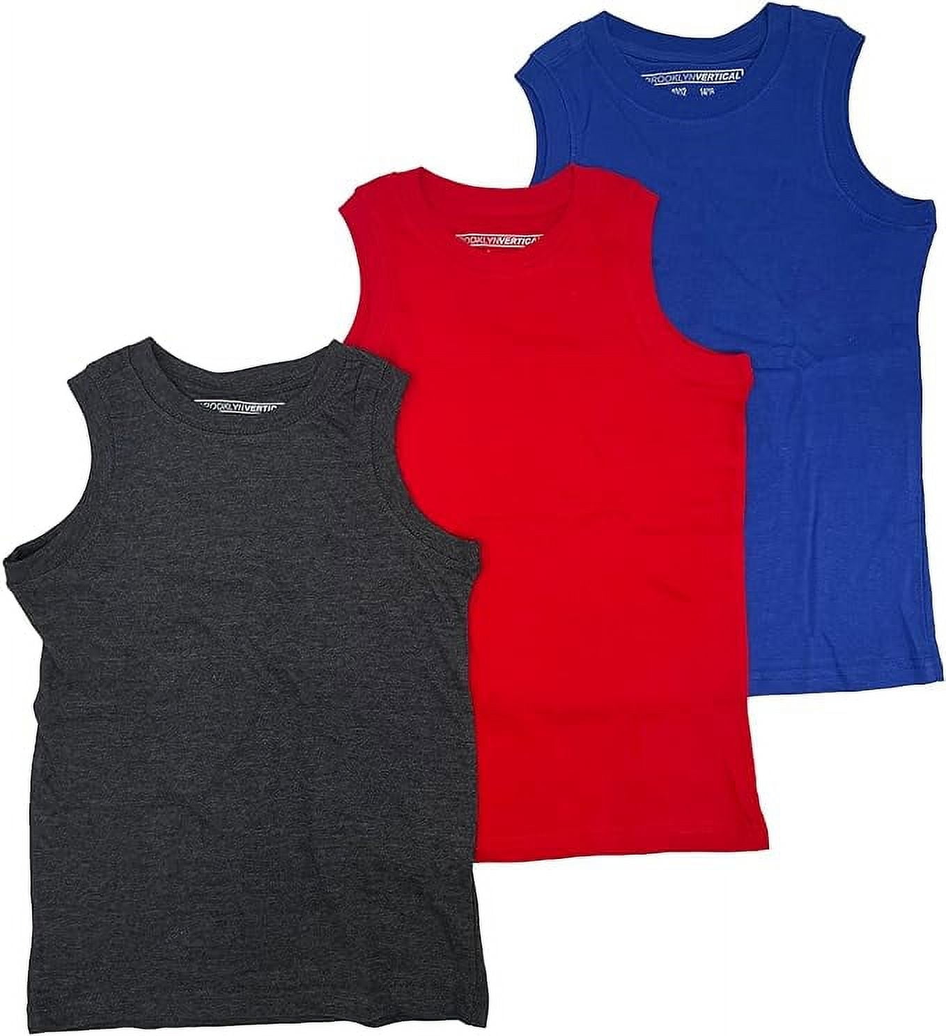 BROOKLYN VERTICAL Boys 3 Pack Muscle Shirt Sleeveless Tee - Tagless ...