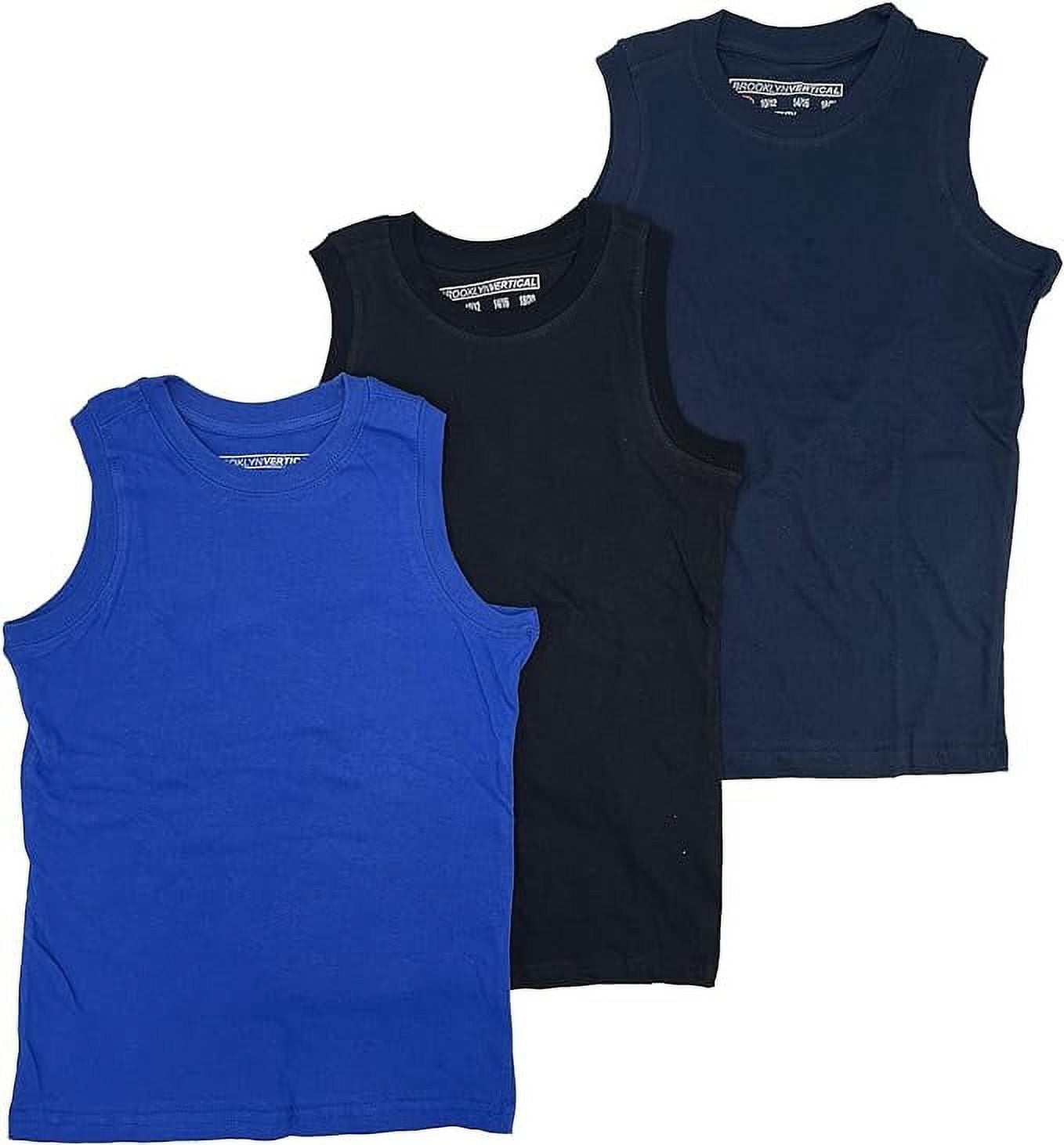 BROOKLYN VERTICAL Boys 3 Pack Muscle Shirt Sleeveless Tee - Tagless ...