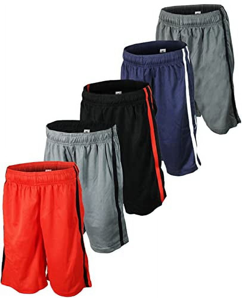 Brooklyn Vertical Mens 5-Pack Athletic Basketball Shorts, Mesh, Elastic ...