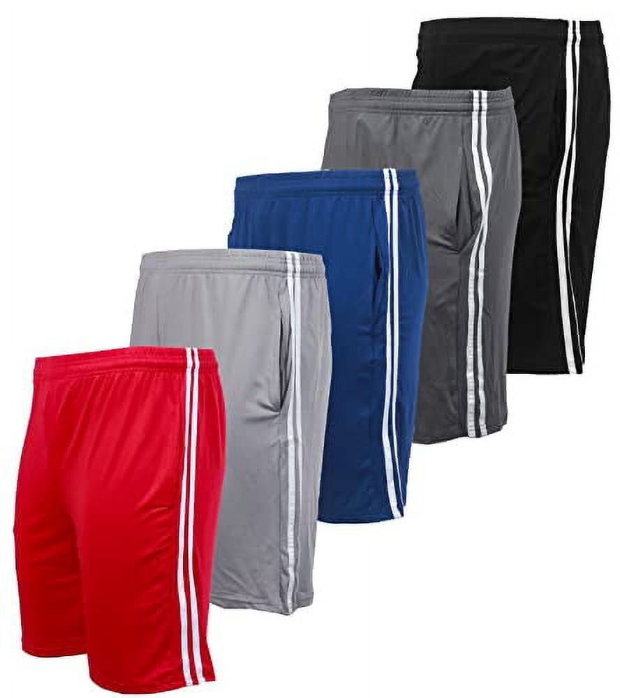 BROOKLYN VERTICAL Men's 5-Pack Mesh Athletic Basketball Shorts, Quick ...