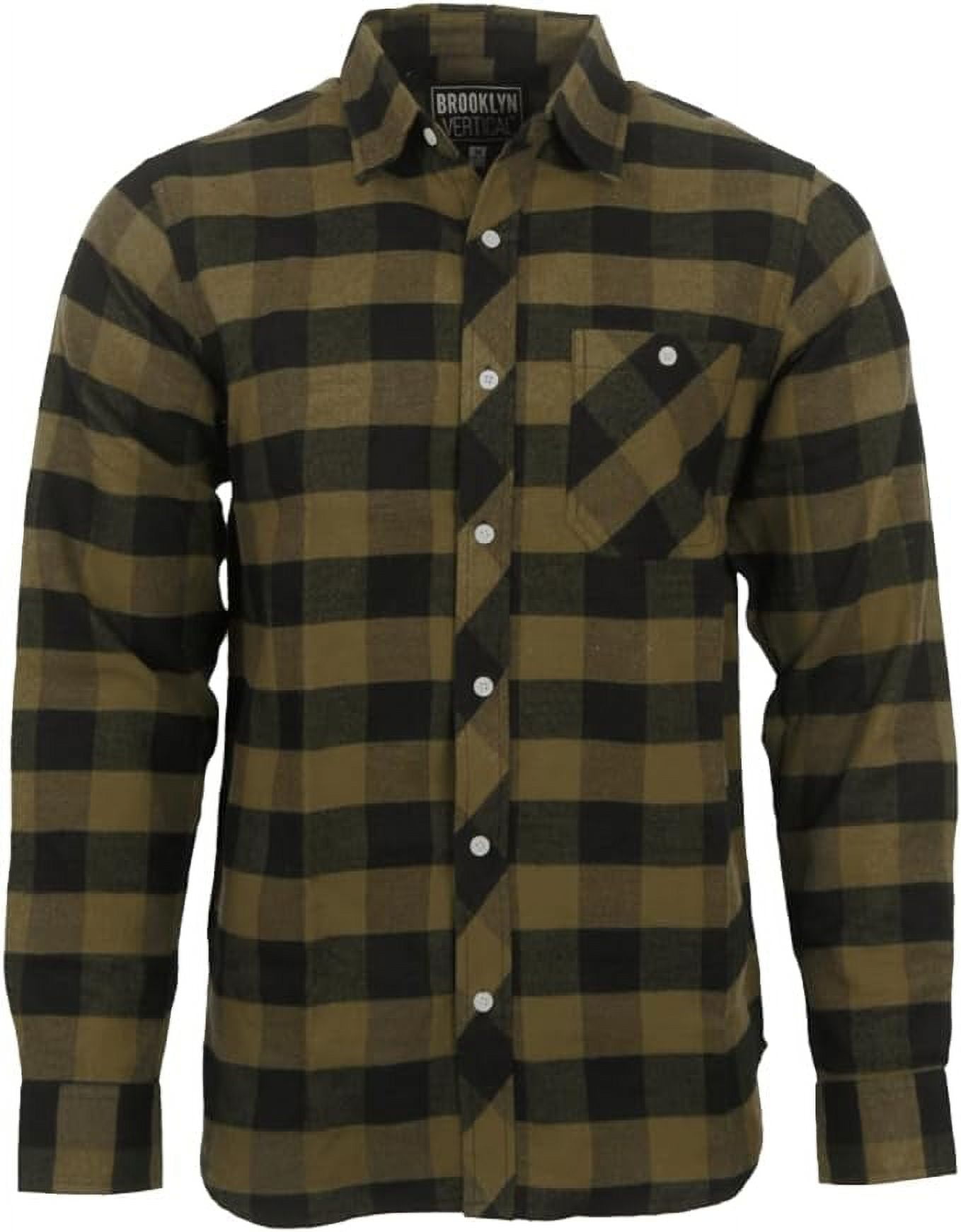 BROOKLYN VERTICAL Unisex Flannel Plaid Button Down Long Sleeve Shirt ...