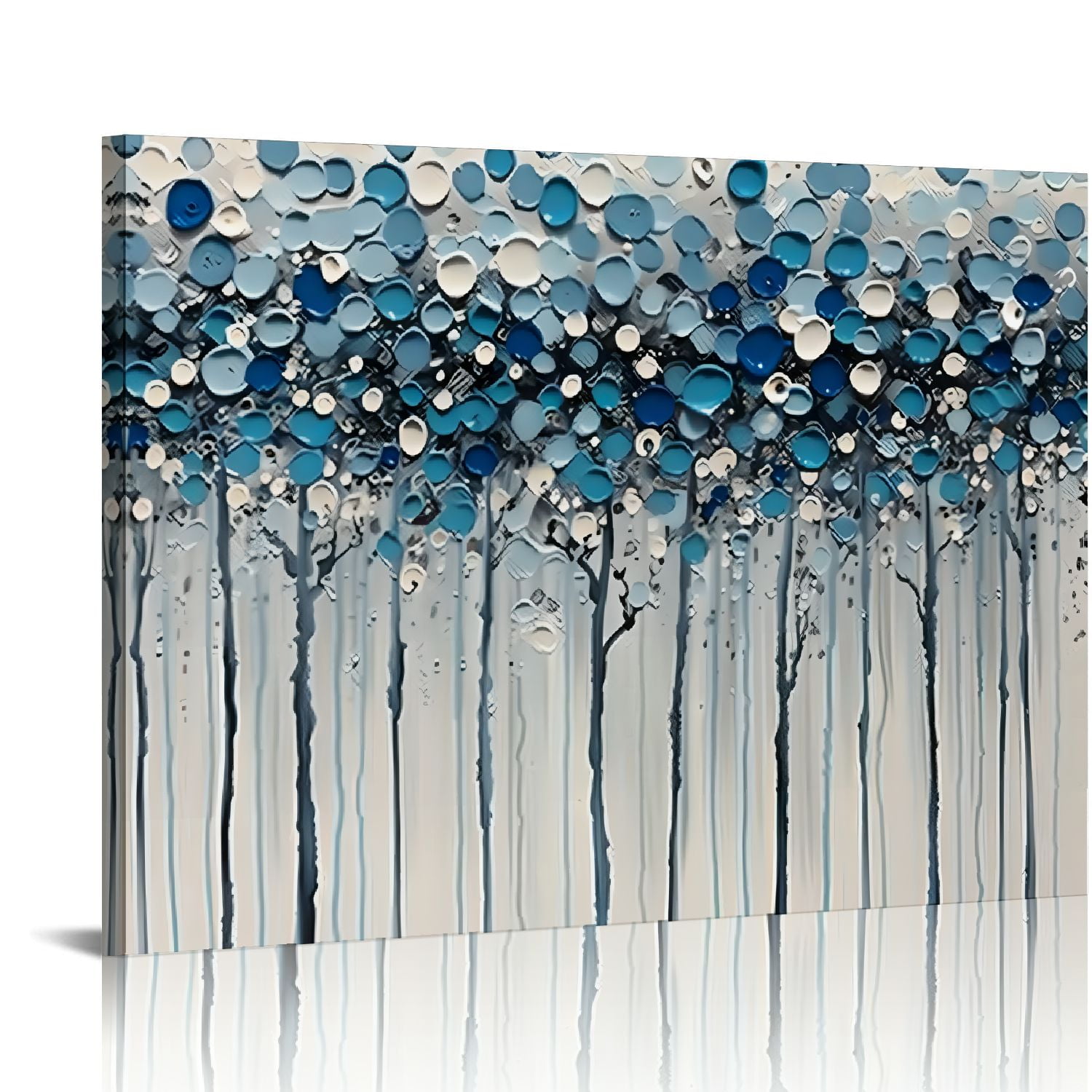 BROOKMAPLES 16x12 Inch Abstract Blue Tree Canvas Wall Art, Modern ...