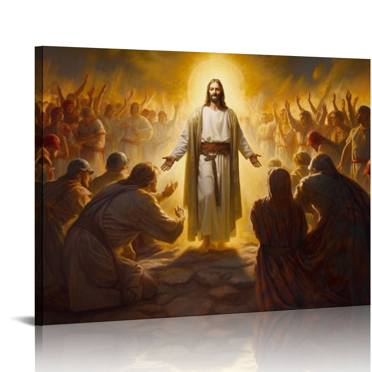 BROOKMAPLES 16x12 Inch Jesus Religious Canvas Wall Art, Sacred Faith ...