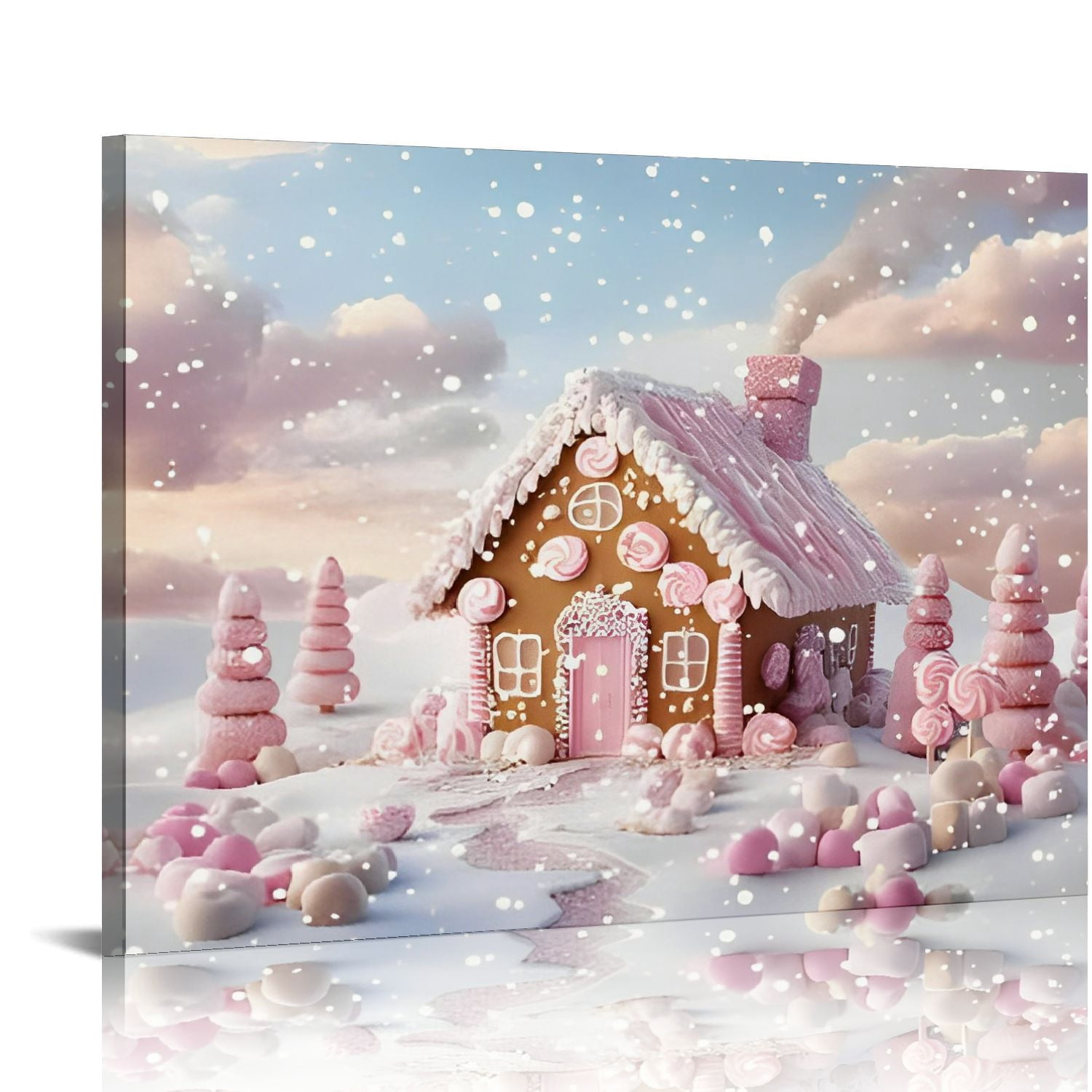 BROOKMAPLES Christmas Village Wall Art for Living Room/Bedroom, Canvas ...