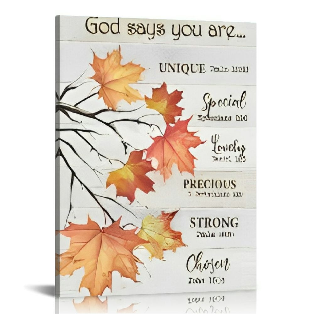 BROOKMAPLES Maple Leaf Fall Wall Art Pictures God Says You Are Autumn ...