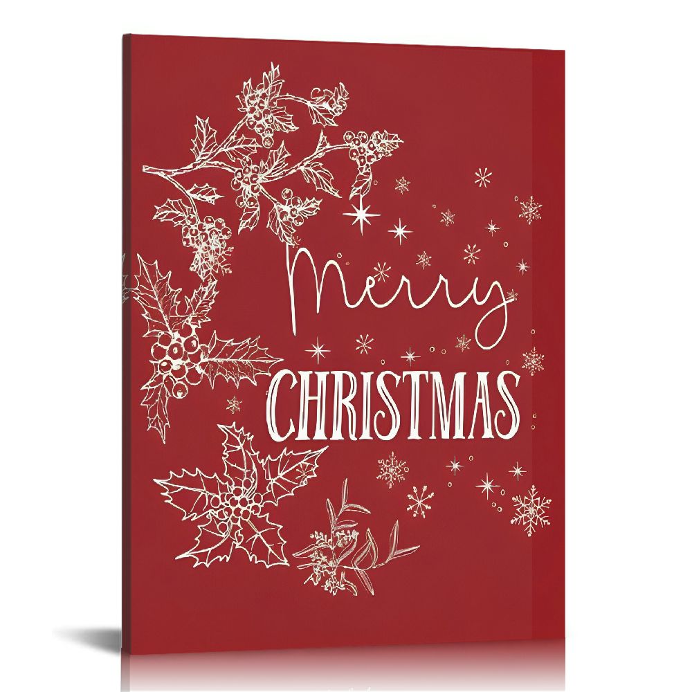 BROOKMAPLES Red Merry Christmas Wall Art Decor,Christmas Wall Art ...