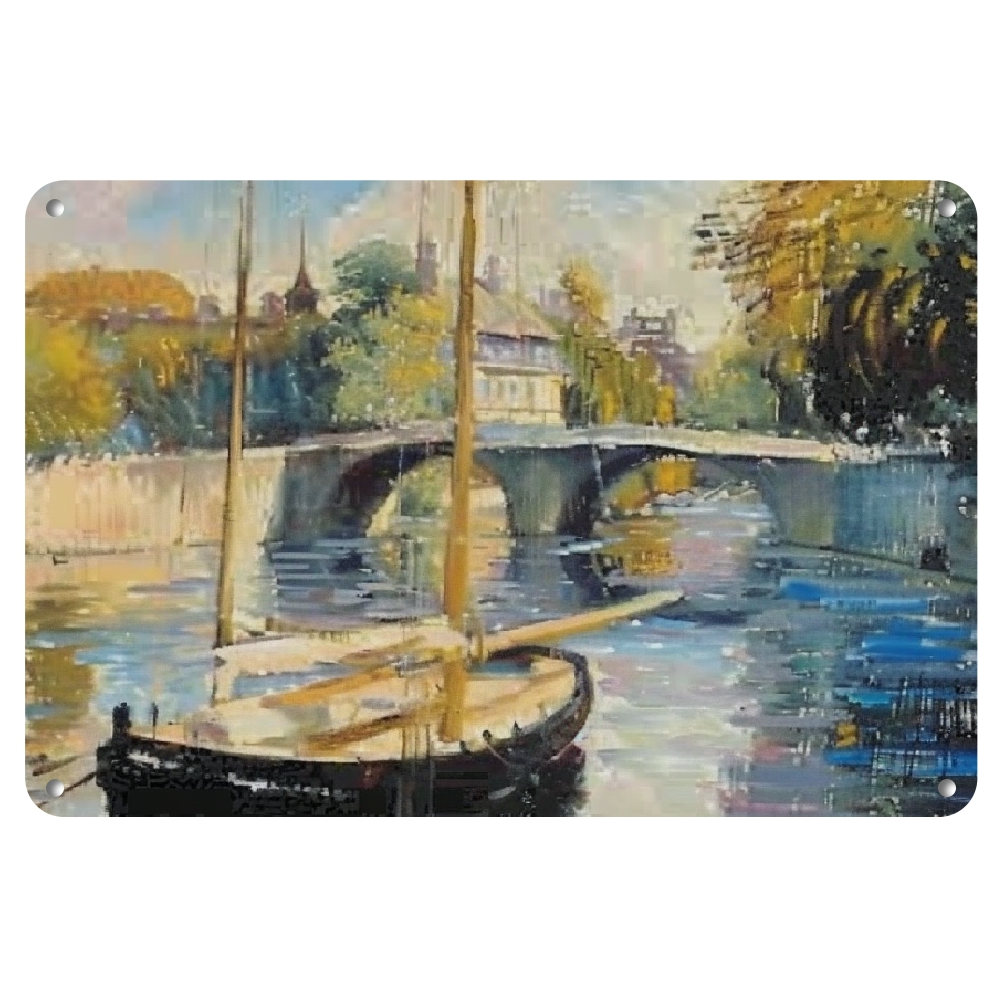 BROOKMAPLES Scenic Riverboat Metal Signs, Set of 2 for Wall Art ...