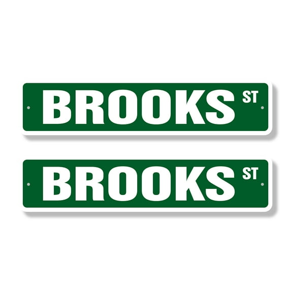 BROOKS Classic Street Sign (2 Pack) Childrens Name Room Sign Road Sign ...