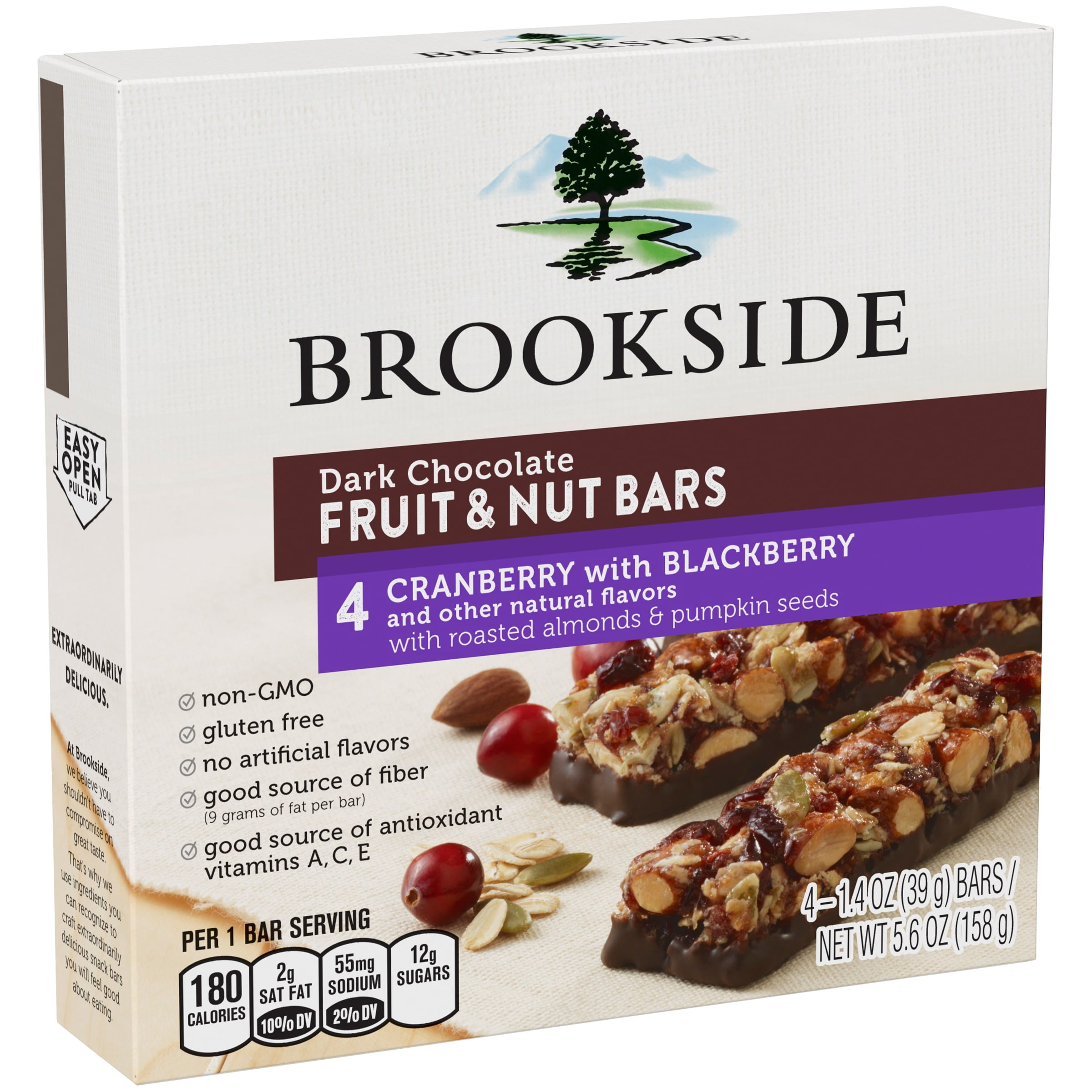 BROOKSIDE Dark Chocolate Cranberry Bars, 4-Pack for Breakroom - Walmart ...