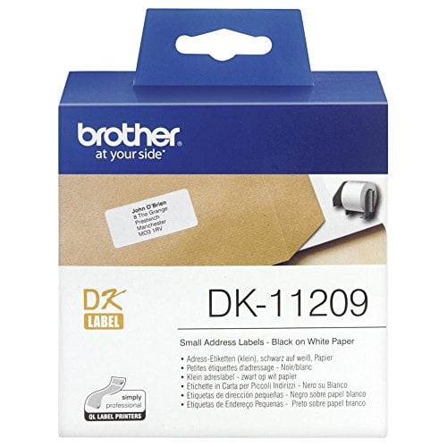 Brother Printer Labels DK-11209 62 x 29 mm White - Walmart.com