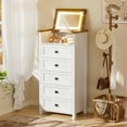 BROTTAR 5 Drawer Dresser with Flip Top Mirror, 47" Tall Chest of ...