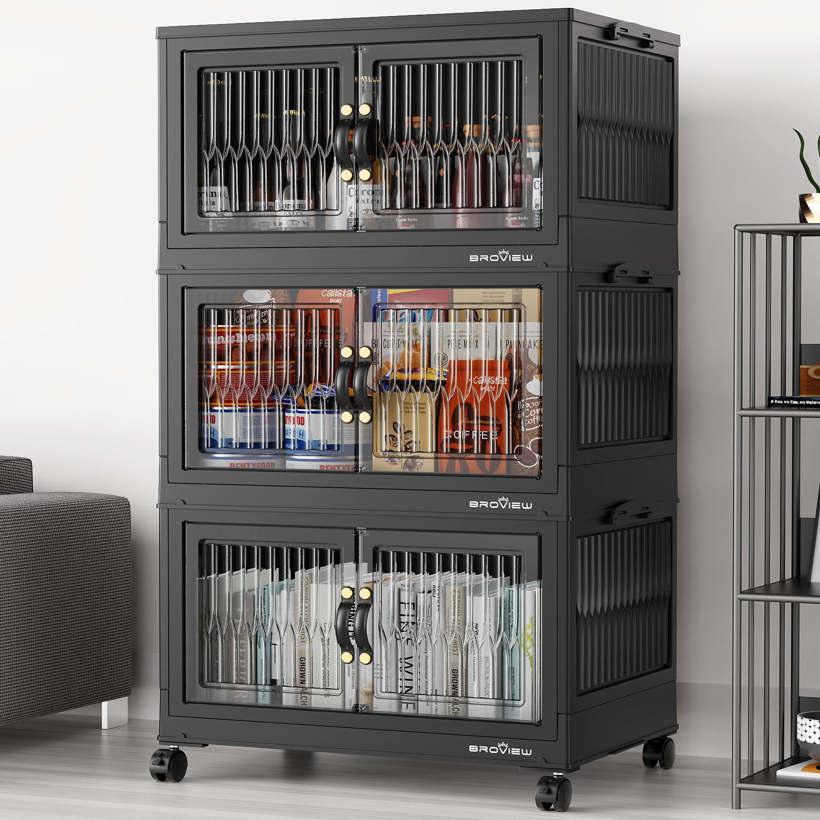 BROVIEW 240Qt Stackable Storage Bins with Lid, Plastic Closet ...