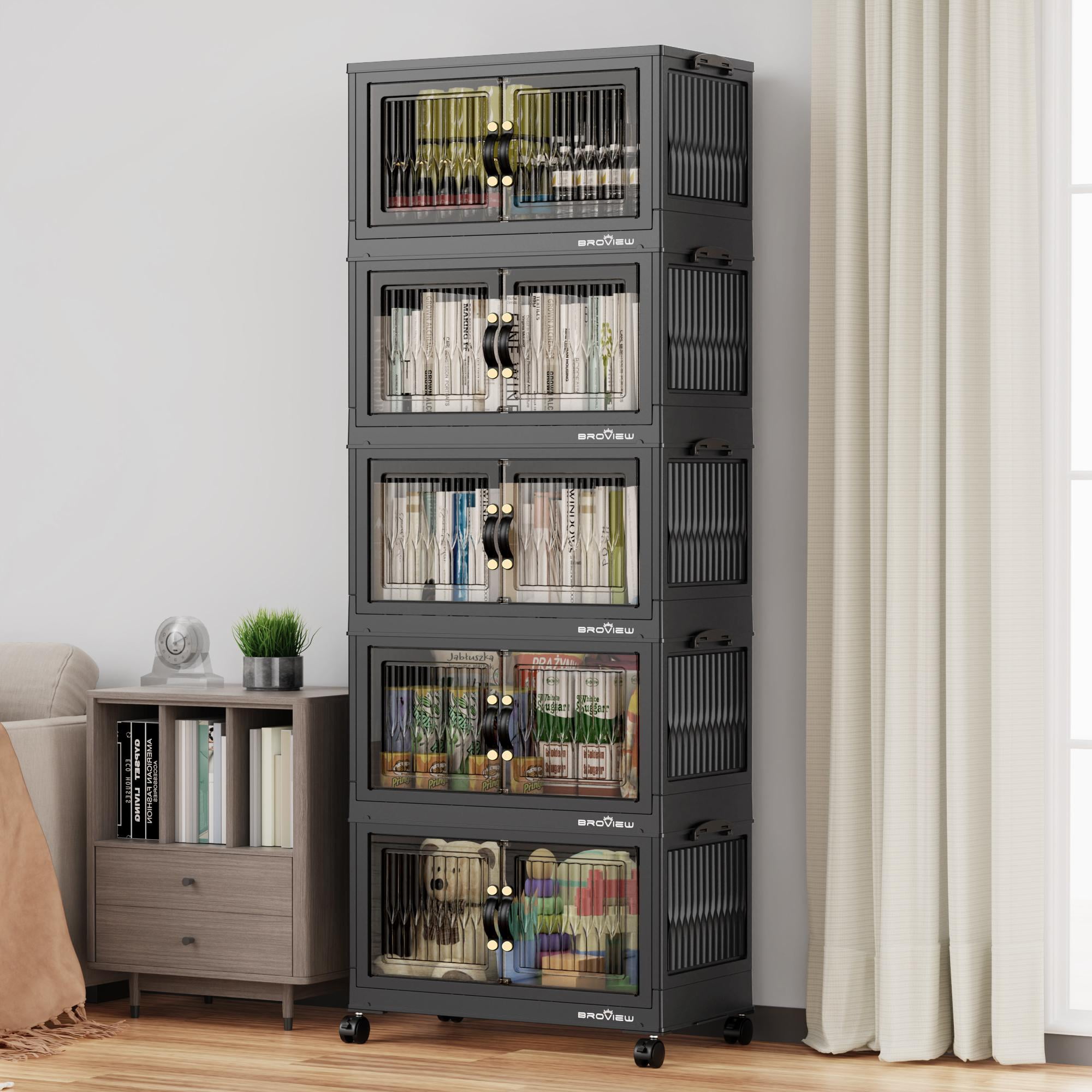 BROVIEW 300Qt Stackable Storage Bins with Lid, Plastic Closet ...