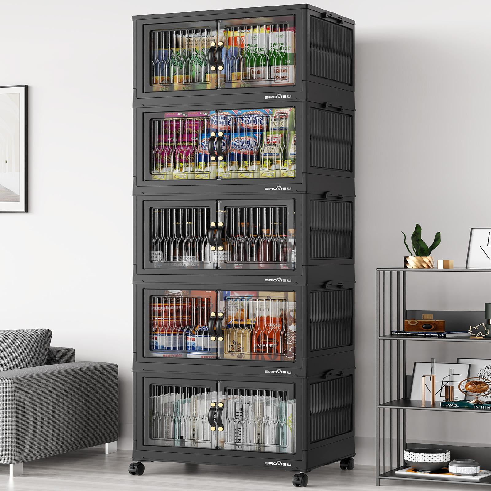 BROVIEW 400Qt Stackable Storage Bins with Lid, Plastic Closet ...