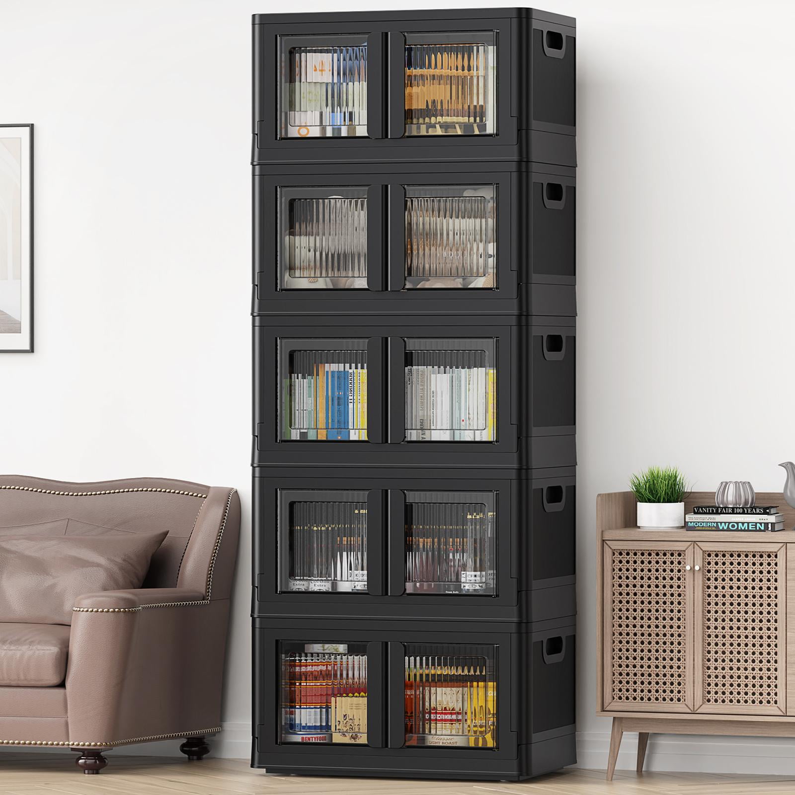 BROVIEW 500QT Stackable Storage Bins With Lids, 125Gal Plastic Cabinet ...