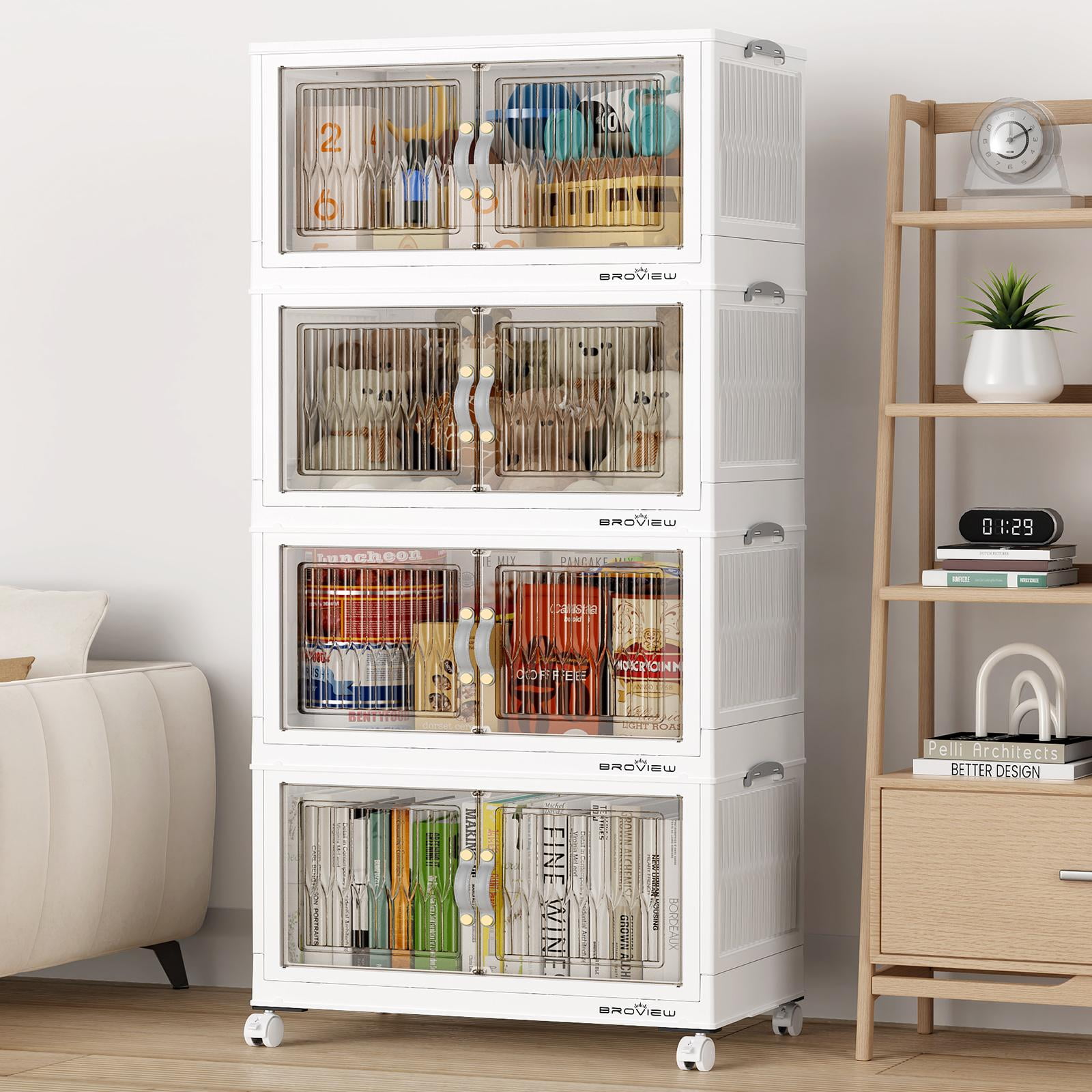 BROVIEW 80Gal Large Storage Bins with Lid, 360Qt Plastic Stackable ...