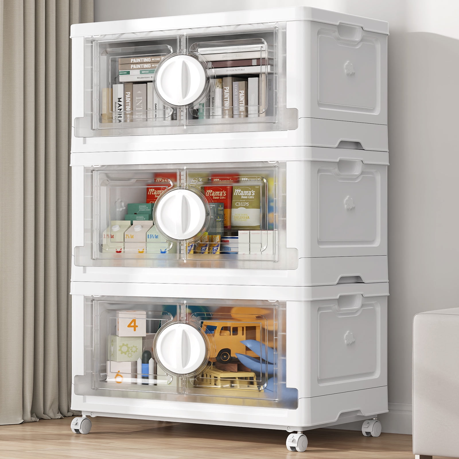 BROVIEW 84Gal Plastic Storage Bins with Lids, 336Qt Large Stackable ...