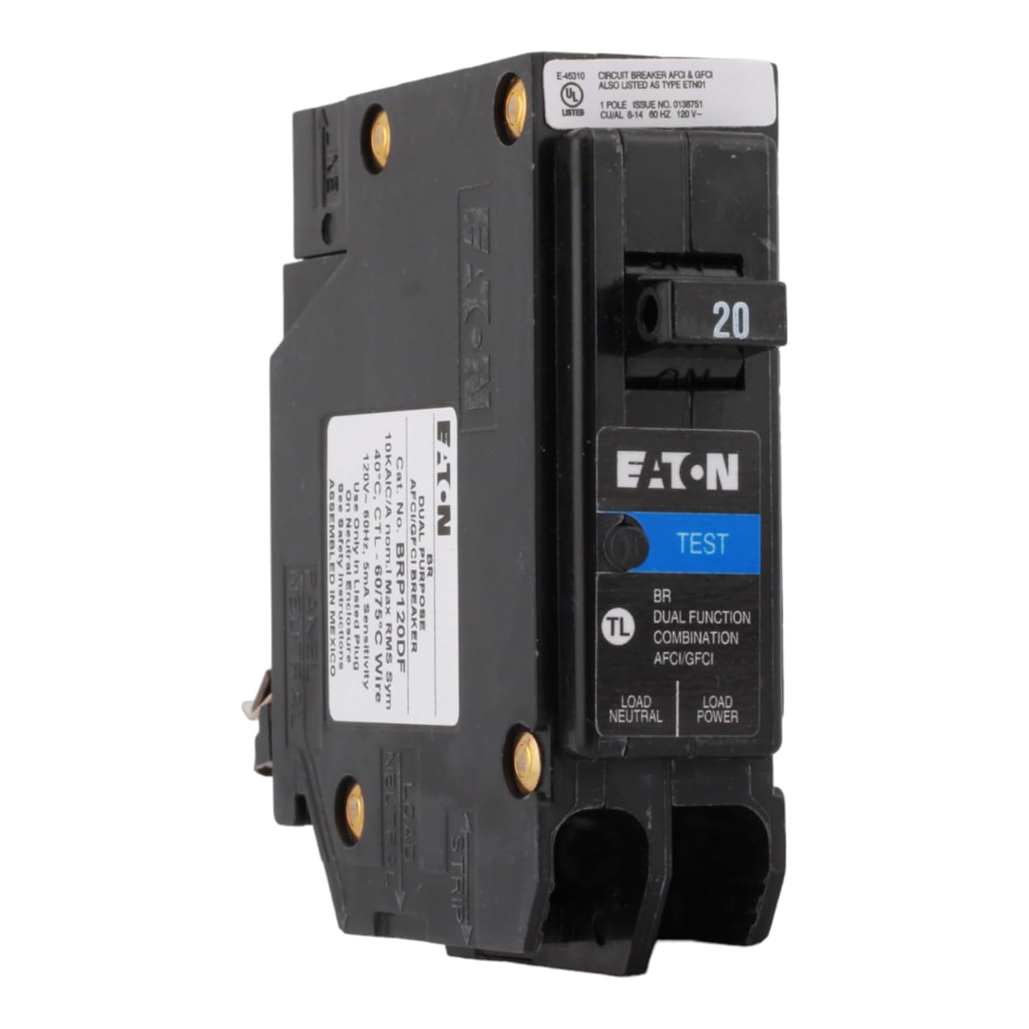 CUTLER HAMMER BRP120DF Circuit Breaker 1P 20A 120V- - Walmart.com