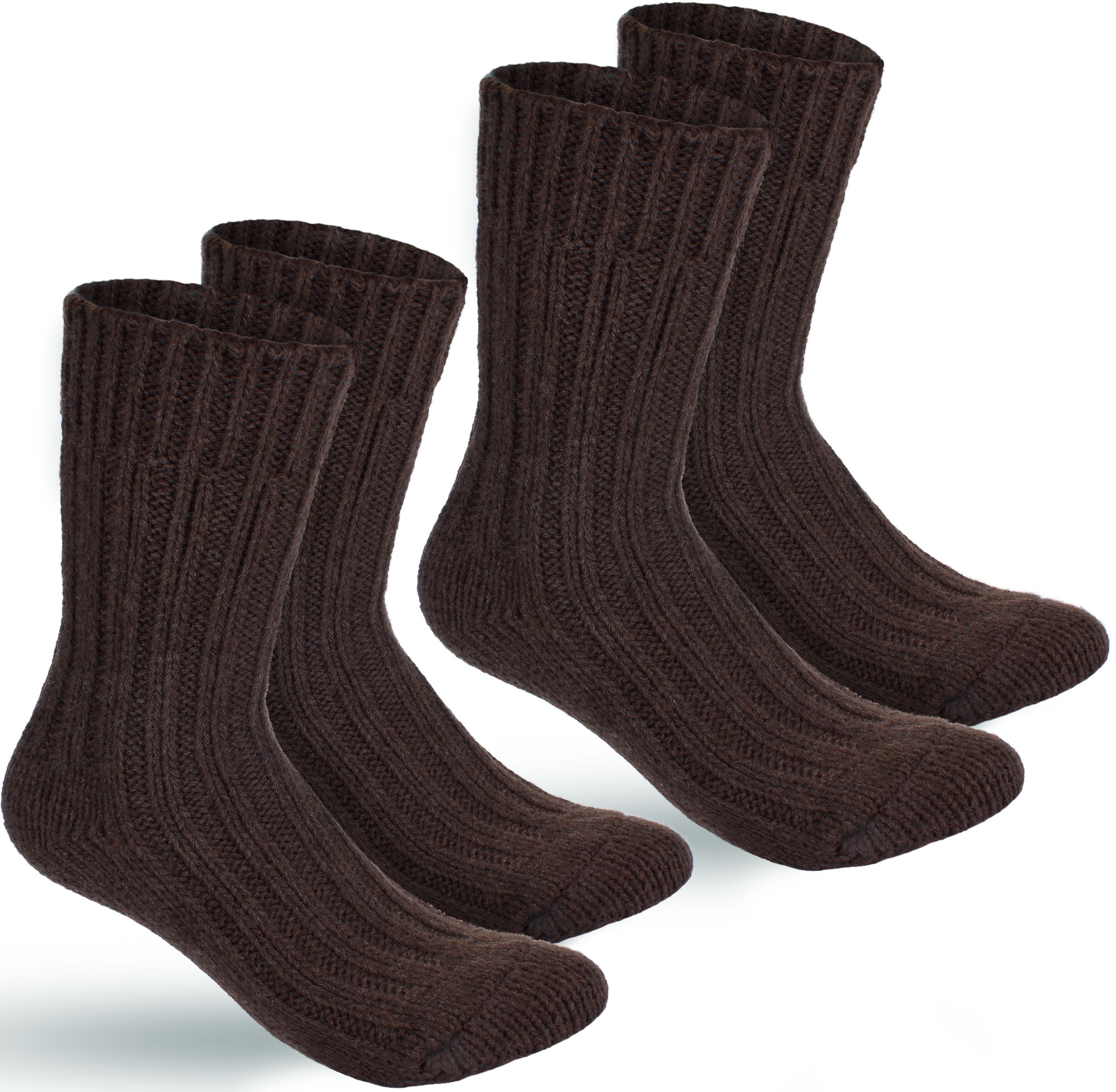 BRUBAKER 2 Pairs Unisex Alpaca Wool Socks - Thick Winter Socks for Men or Women - 100% Alpaca ...