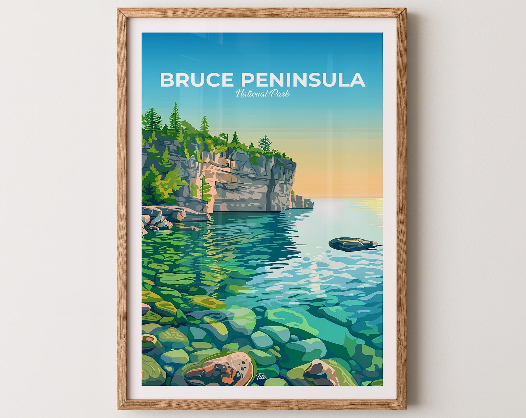 BRUCE PENINSULA Poster, Bruce Peninsula Travel Poster, Bruce Peninsula ...