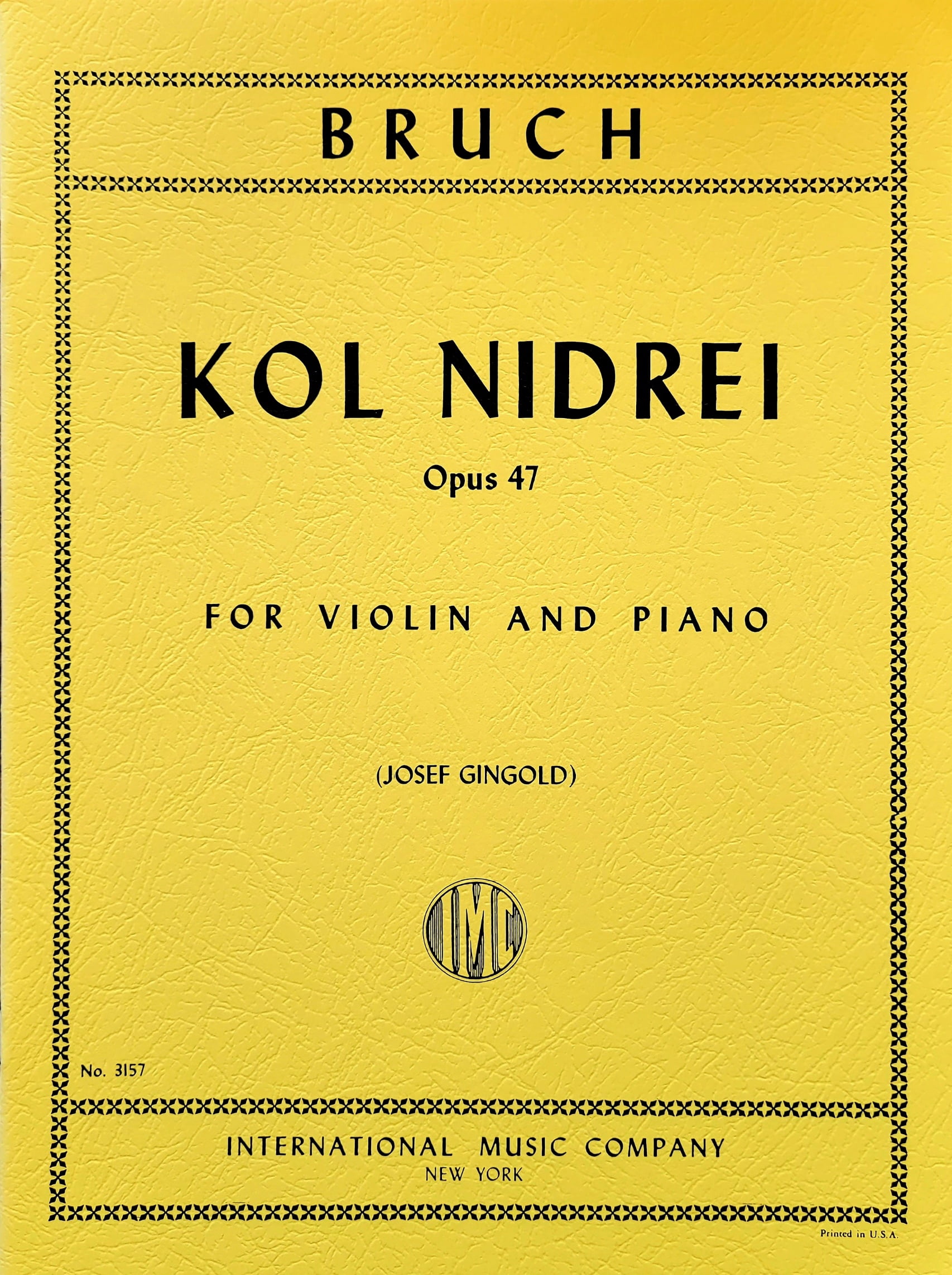 BRUCH - Kol Nidrei Op.47 para Violin y Piano (Gingold) | C # 3157 ...