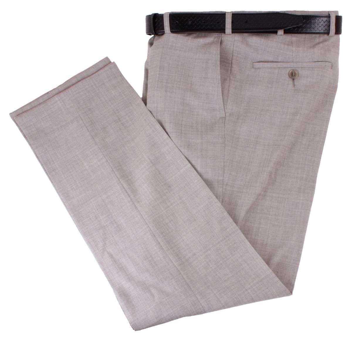 BRUHL Robert Lightweight Wool Mix Smart Trousers - Putty Beige ...