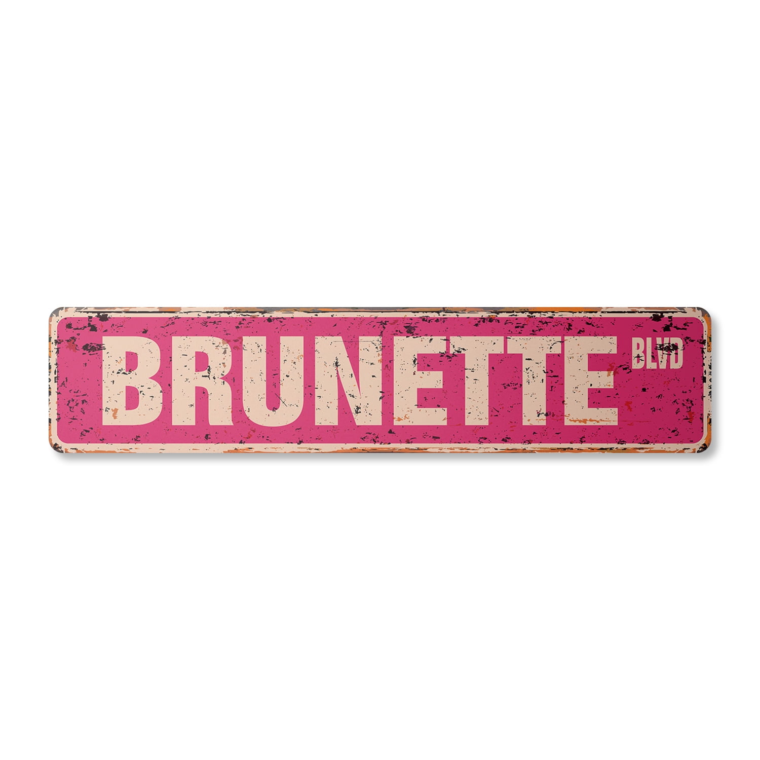 BRUNETTE Vintage Plastic Street Sign hair brown locks funny | Indoor ...