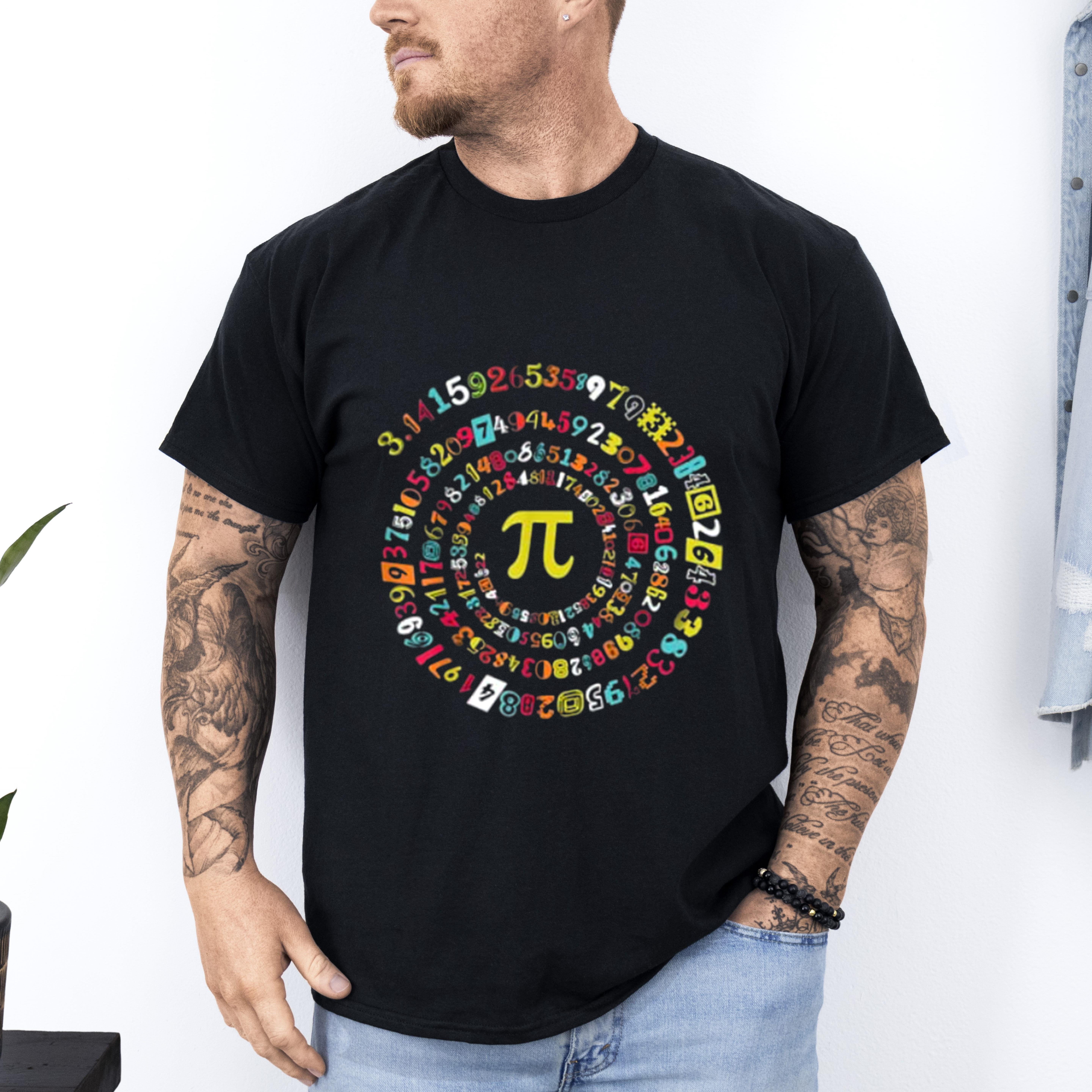 BRUSH Prints xFunny Pi Day Shirt/Sweatshirt/Hoodie Spiral Pi Math Design for 3.14 Celebrations ...