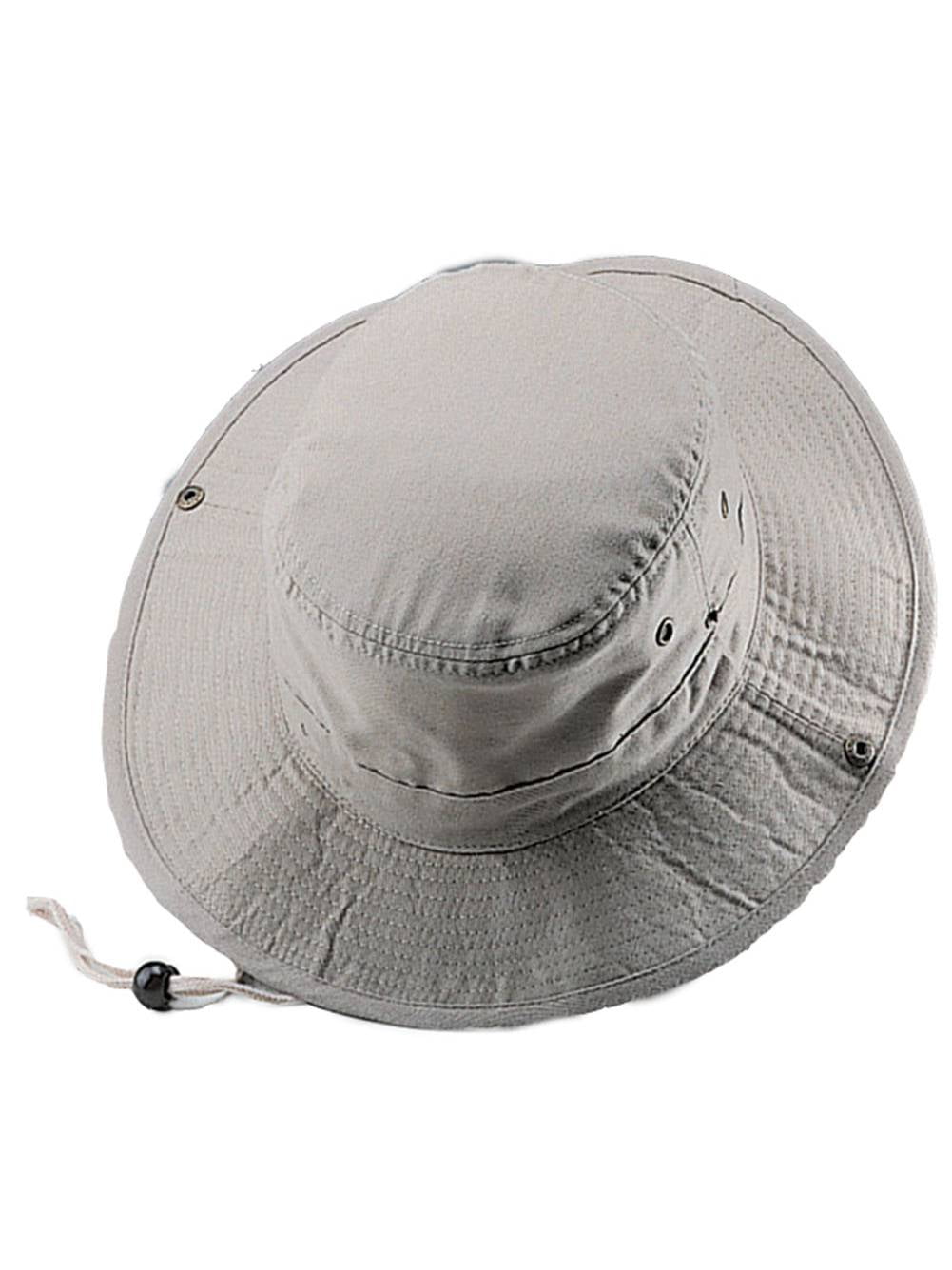 BRUSHED TWILL AUSSIE HAT WITH SIDE SNAPS AND CHIN CORD, Khaki Medium ...
