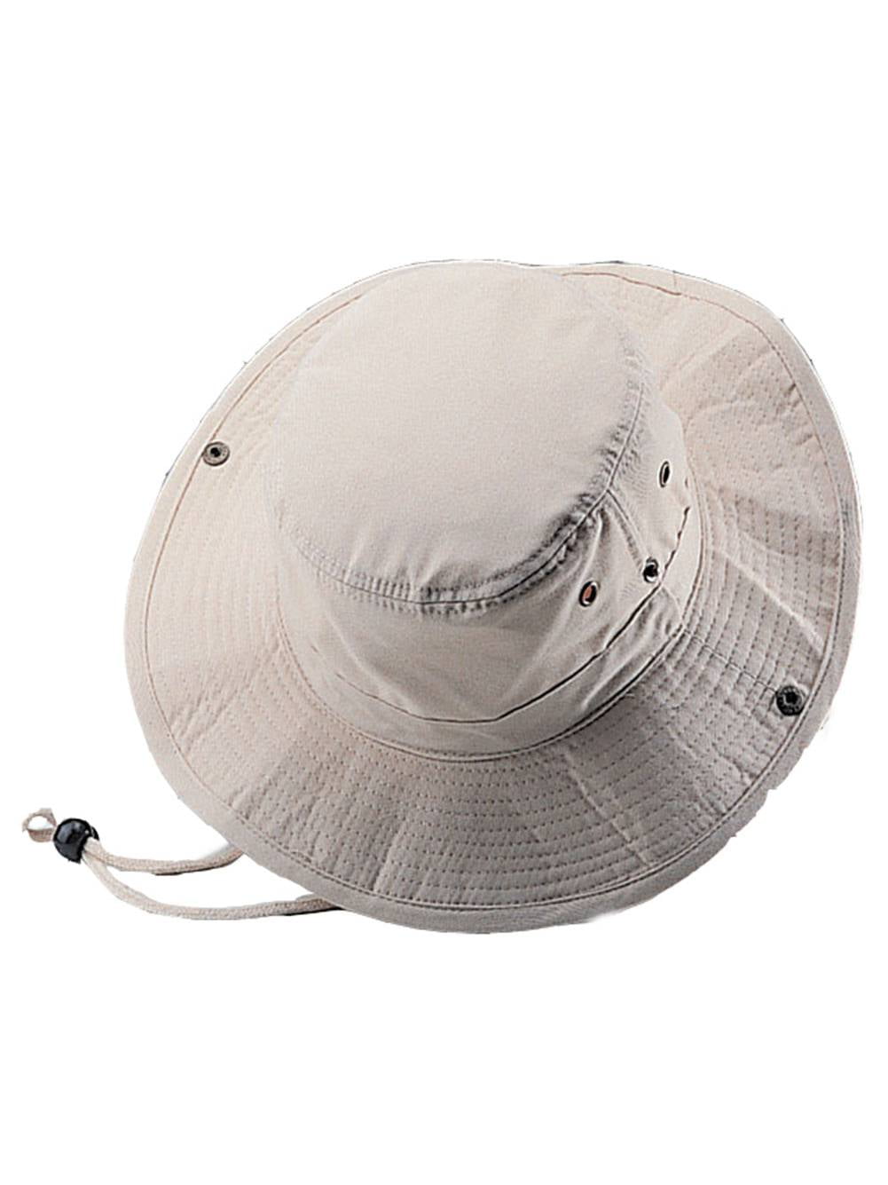BRUSHED TWILL AUSSIE HAT WITH SIDE SNAPS & CHIN CORD, Natural Medium ...