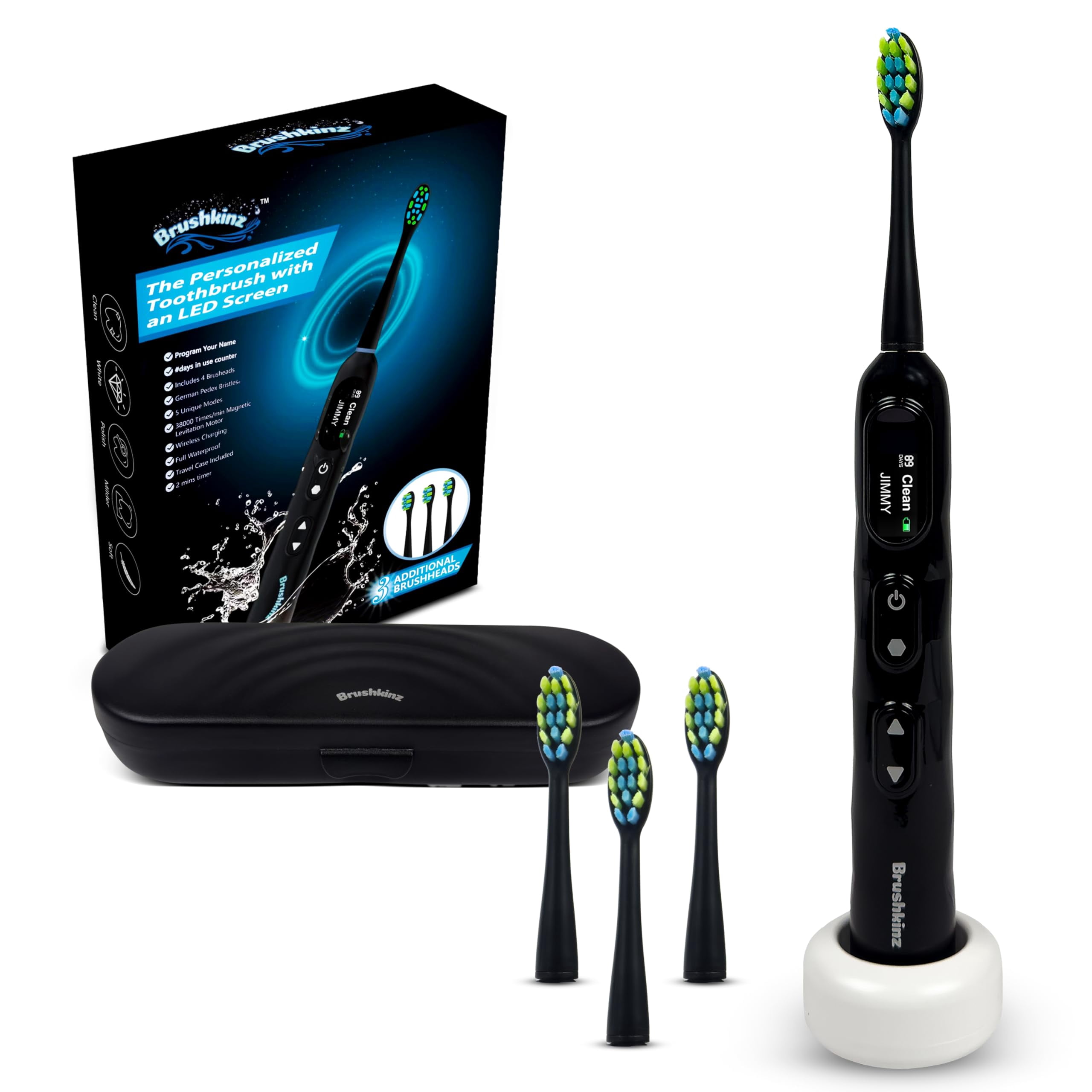 BRUSHKINZ Electric Toothbrush for WHF2 Adults, Battery Operated ...