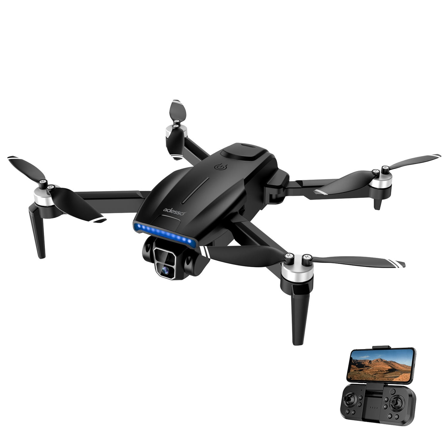 Adesso CyberDrone X2 1080p Drone with FPV Camera, Gimbal, and Remote ...