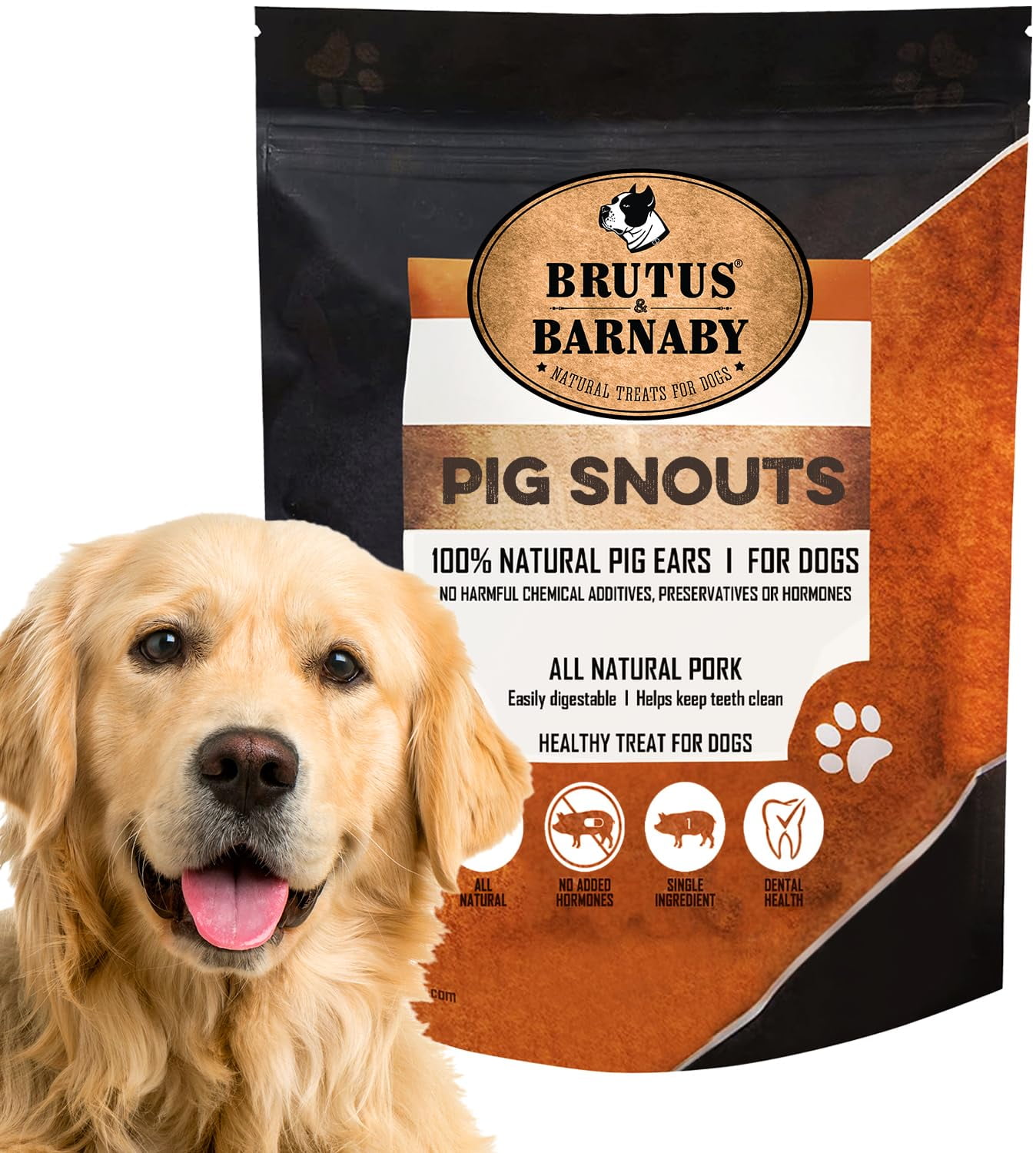 BRUTUS & BARNABY Pig CCF19 Snout Dog Treat - 100% Natural - Our Healthy ...
