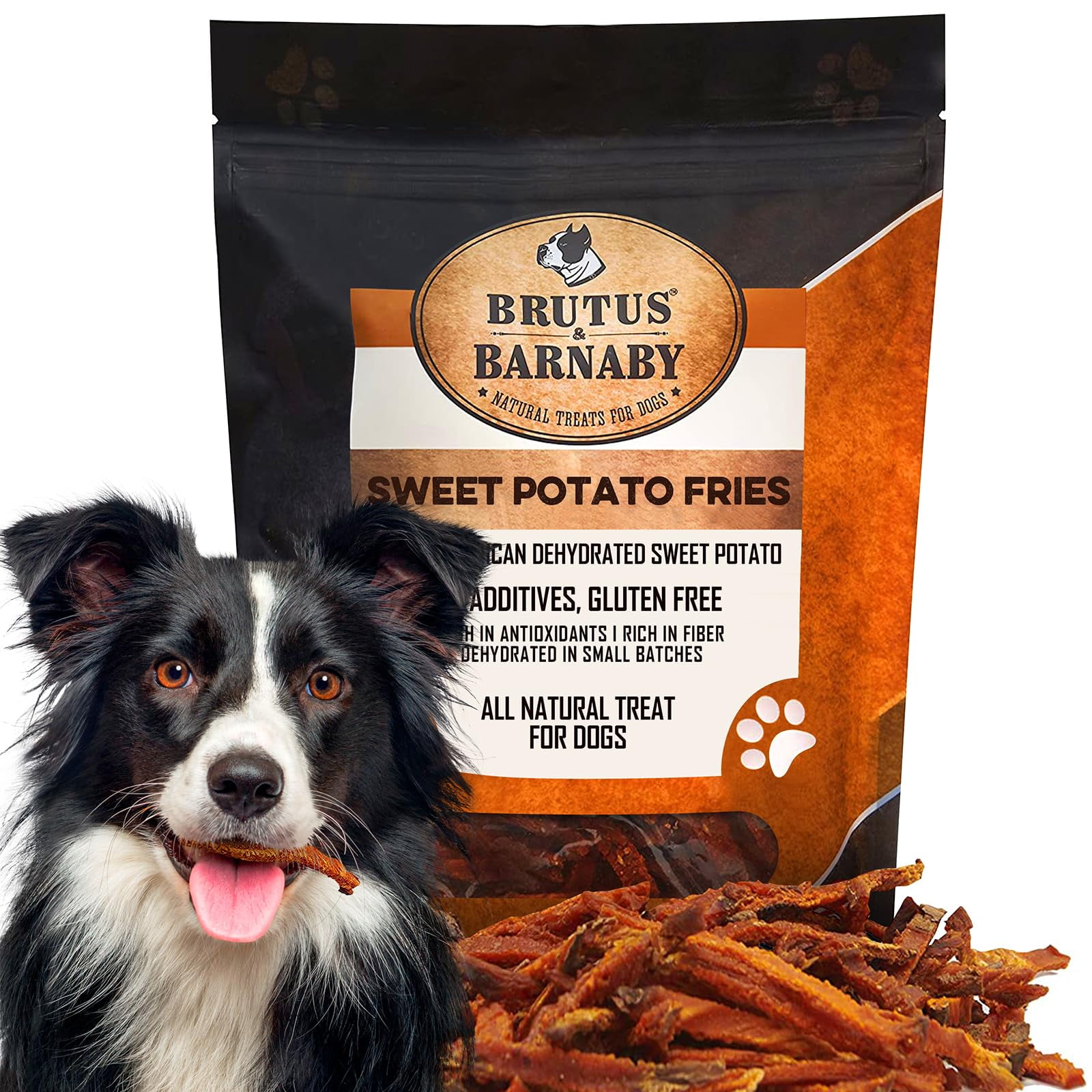 BRUTUS & BARNABY Sweet YPF5 Potato Dog Treats- No Additive Dehydrated ...
