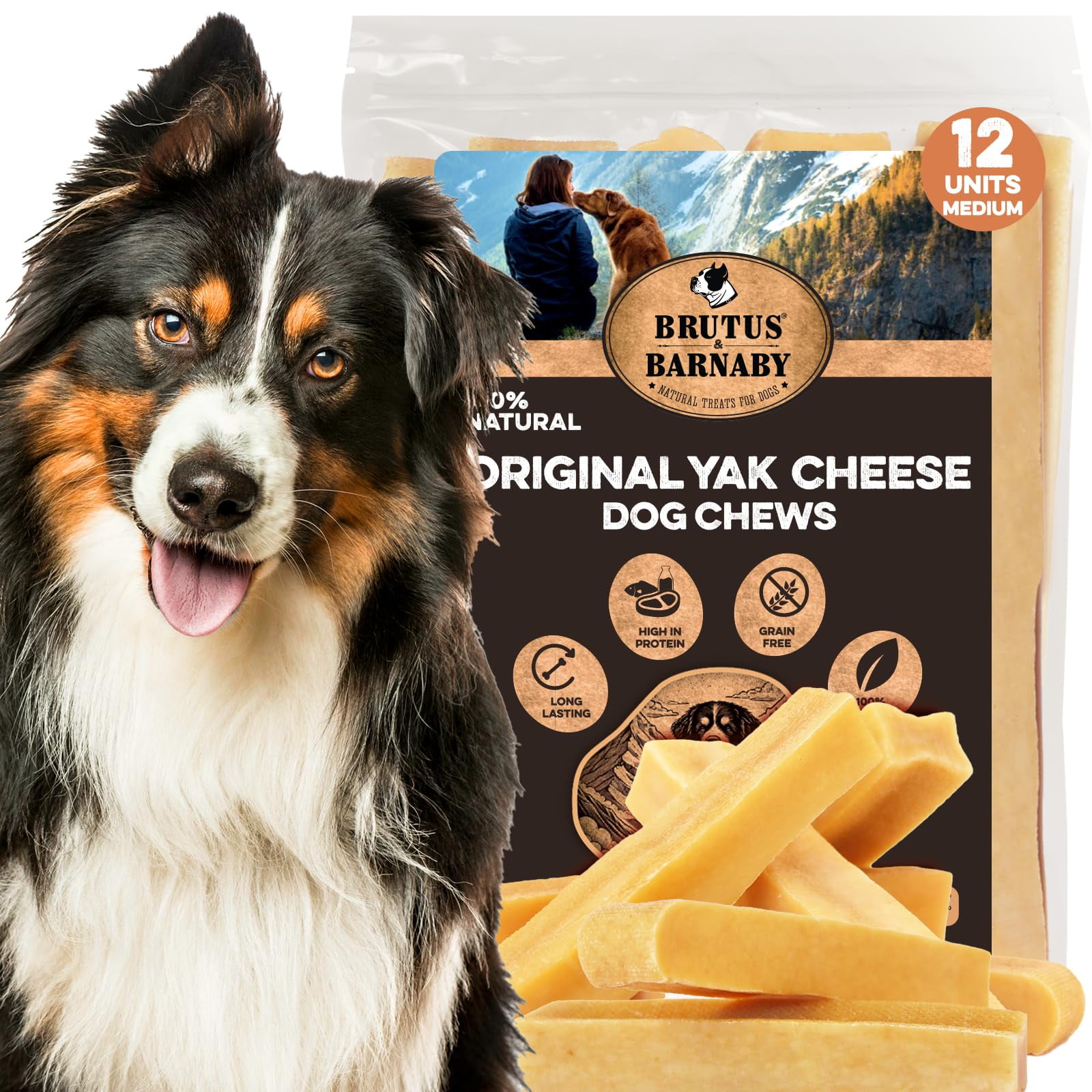 BRUTUS & BARNABY Yak Cheese Himalayan Dog Chews for Aggressive Chewers ...