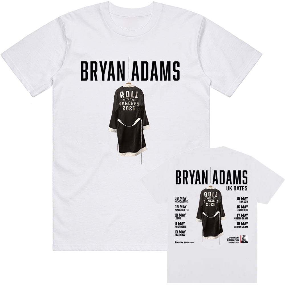 BRYAN ADAMS ROLL WITH THE PUNCHES TOUR 2025 Letter Print Short Sleeve O-Neck Summer Streetwear ...