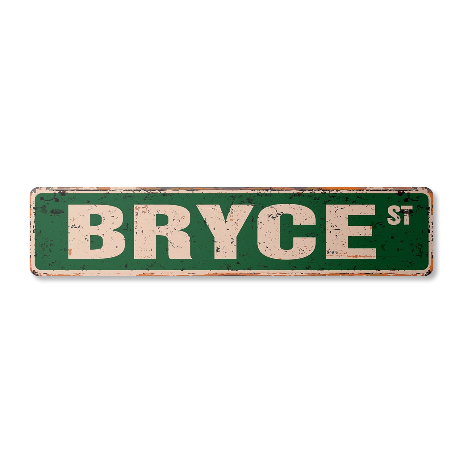 BRYCE Vintage Plastic Street Sign Childrens Name Room Sign | Indoor ...