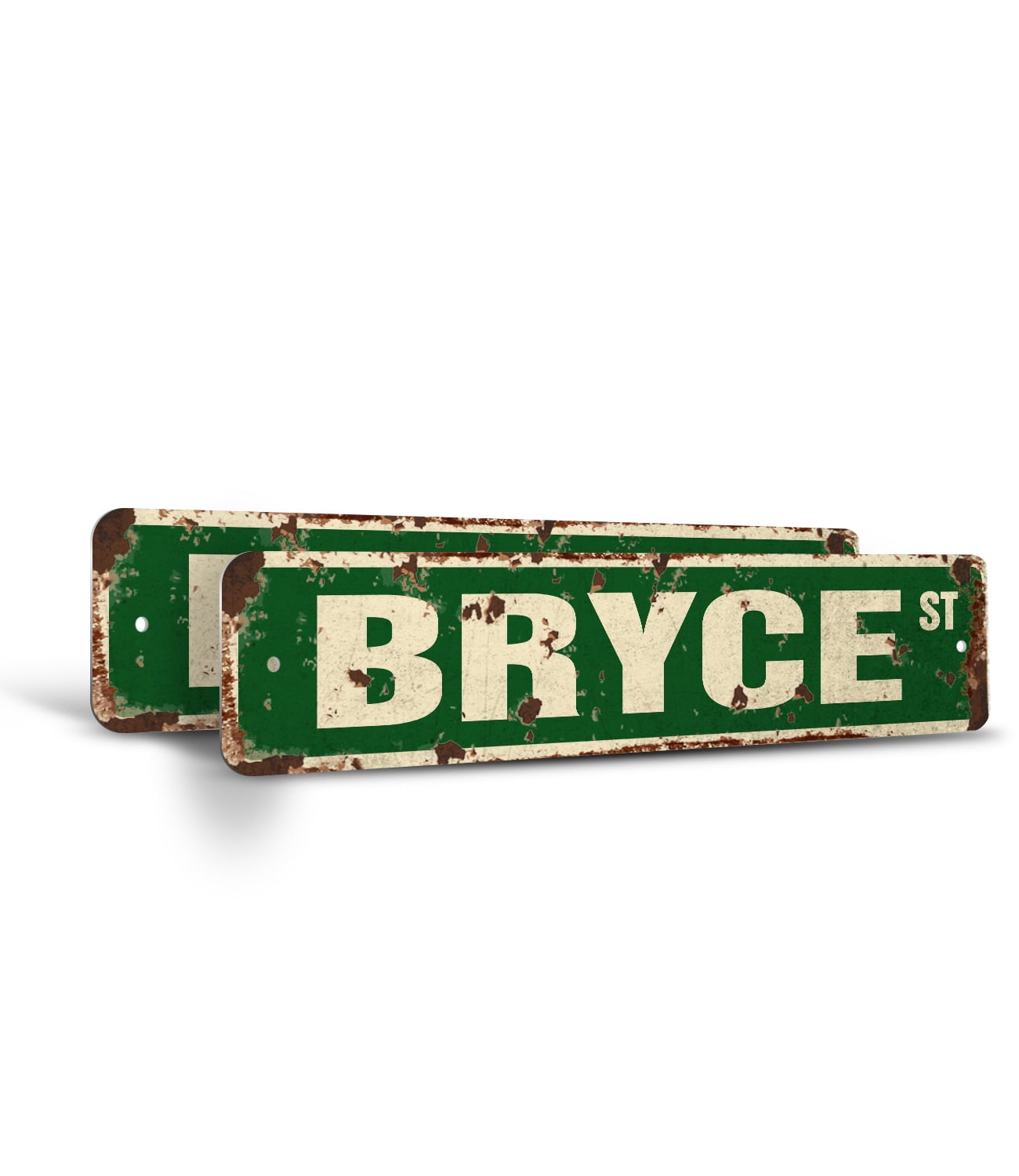 BRYCE Vintage Style Rustic Street Sign – (2 Pack) Childrens Name Room ...