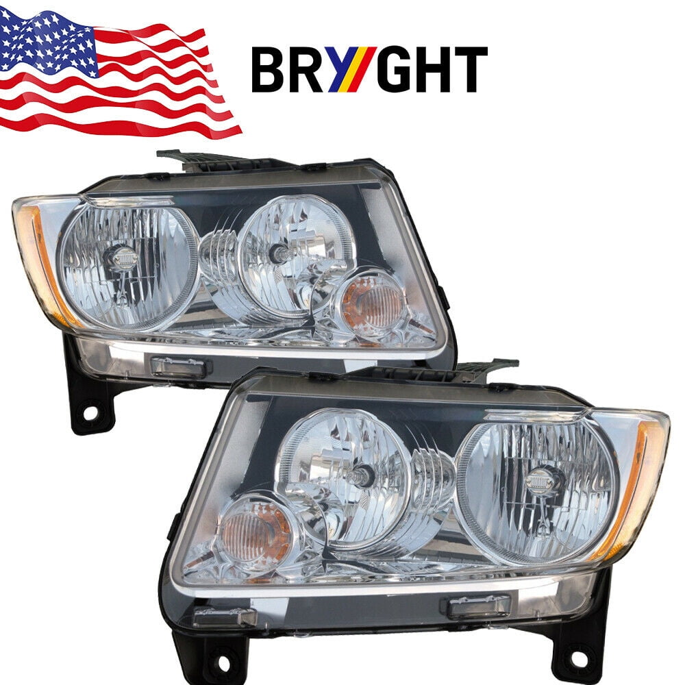 BRYGHT-For 2011-2013 Jeep Grand Cherokee 11-17 Compass Halogen ...