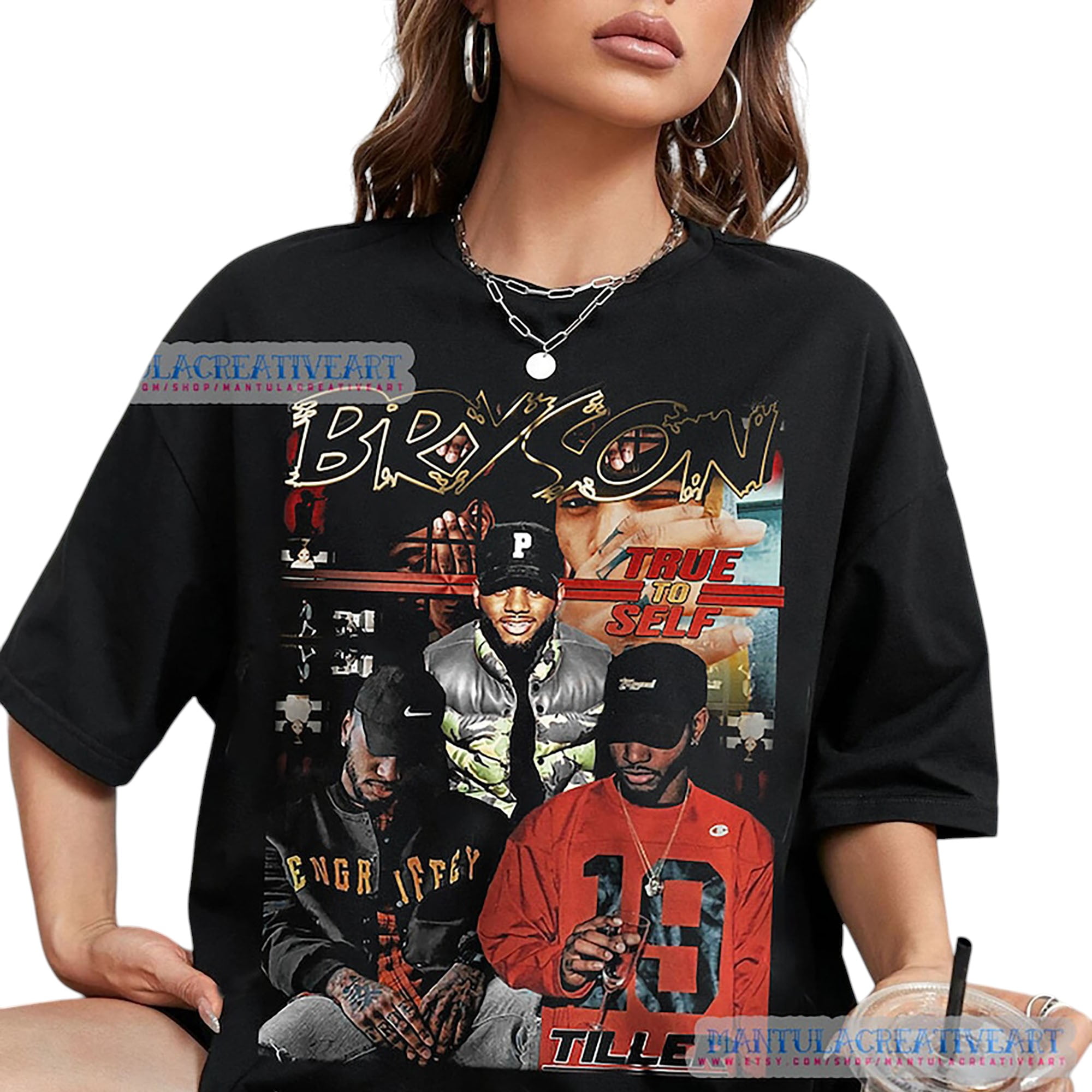 BRYSON TILLER Unisex Vintage 90s Style Retro Shirt, Rap Hip Hop Bryson ...