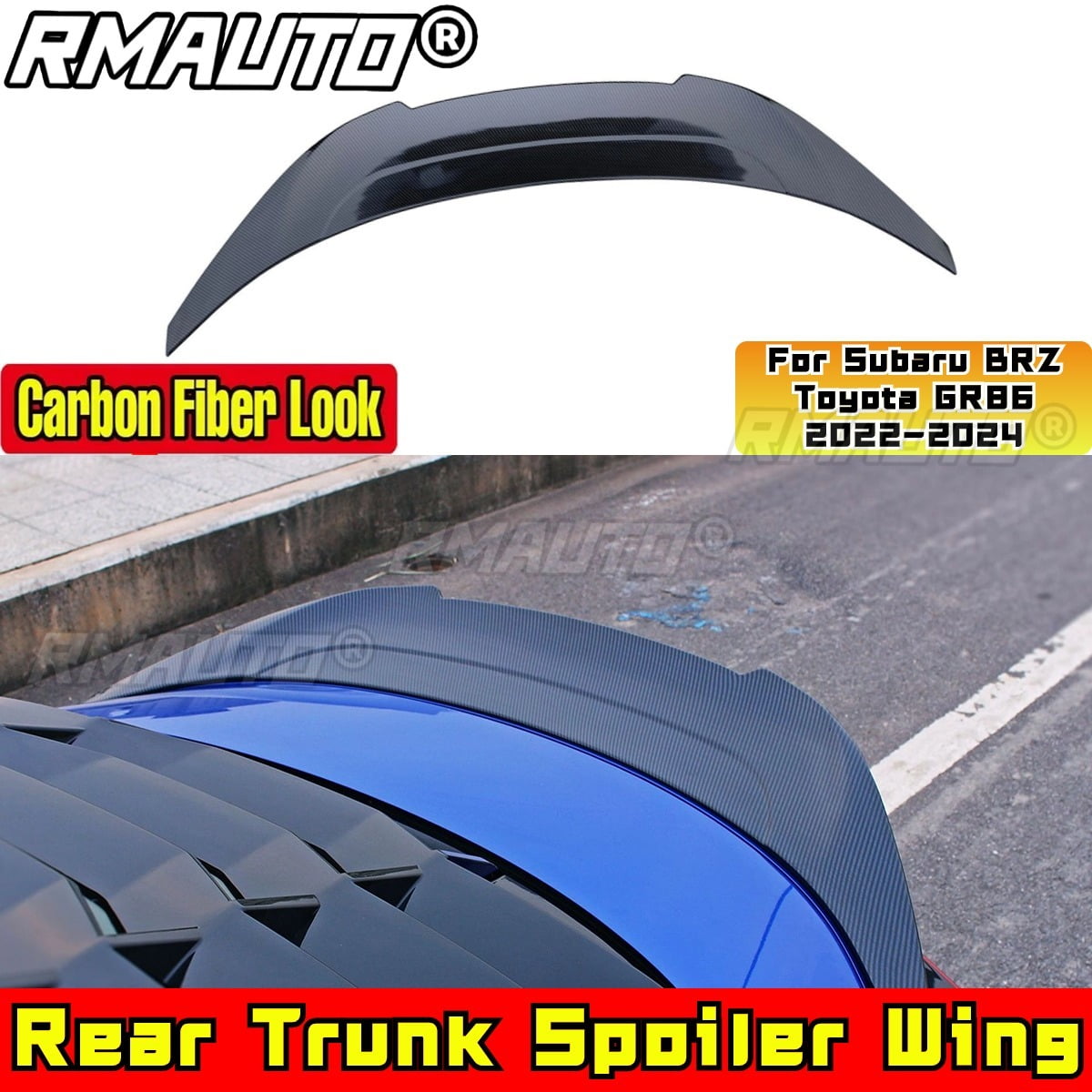 BRZ GR86 Rear Trunk Spoiler Matte Black Blade Style Rear Wing Spoiler ...