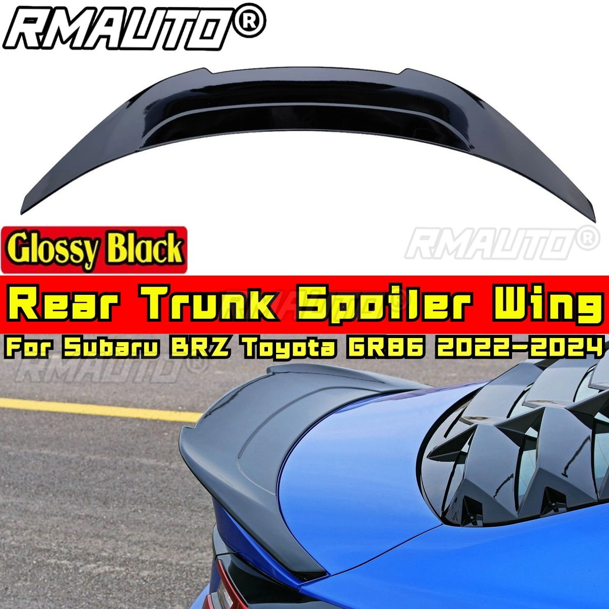 BRZ GR86 Rear Trunk Spoiler Matte Black Blade Style Rear Wing Spoiler ...