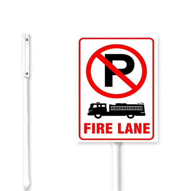 BRillianhyt (6X4.6)IN No Parking Fire Lane Yard Sign with Stakes In ...